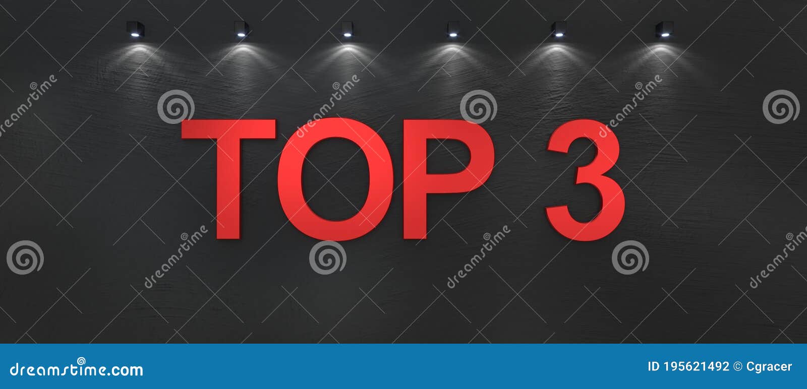 Top 3 Word on Black Background Stock Illustration - Illustration of ...