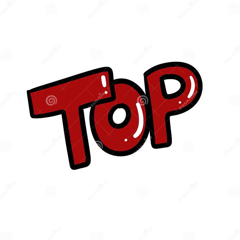Top Word Icon on White Background Stock Illustration - Illustration of ...