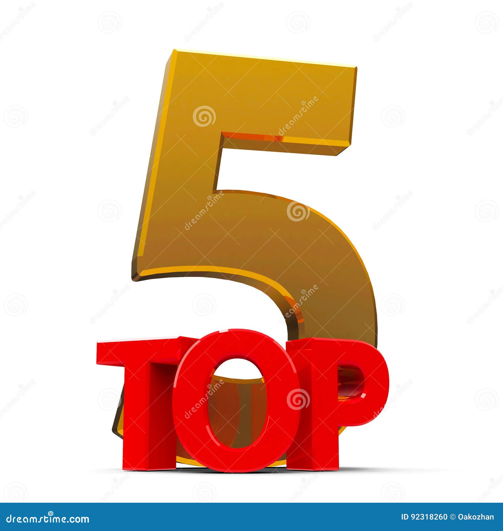 Top 5 stock illustration. Illustration of position, emblem - 92318260