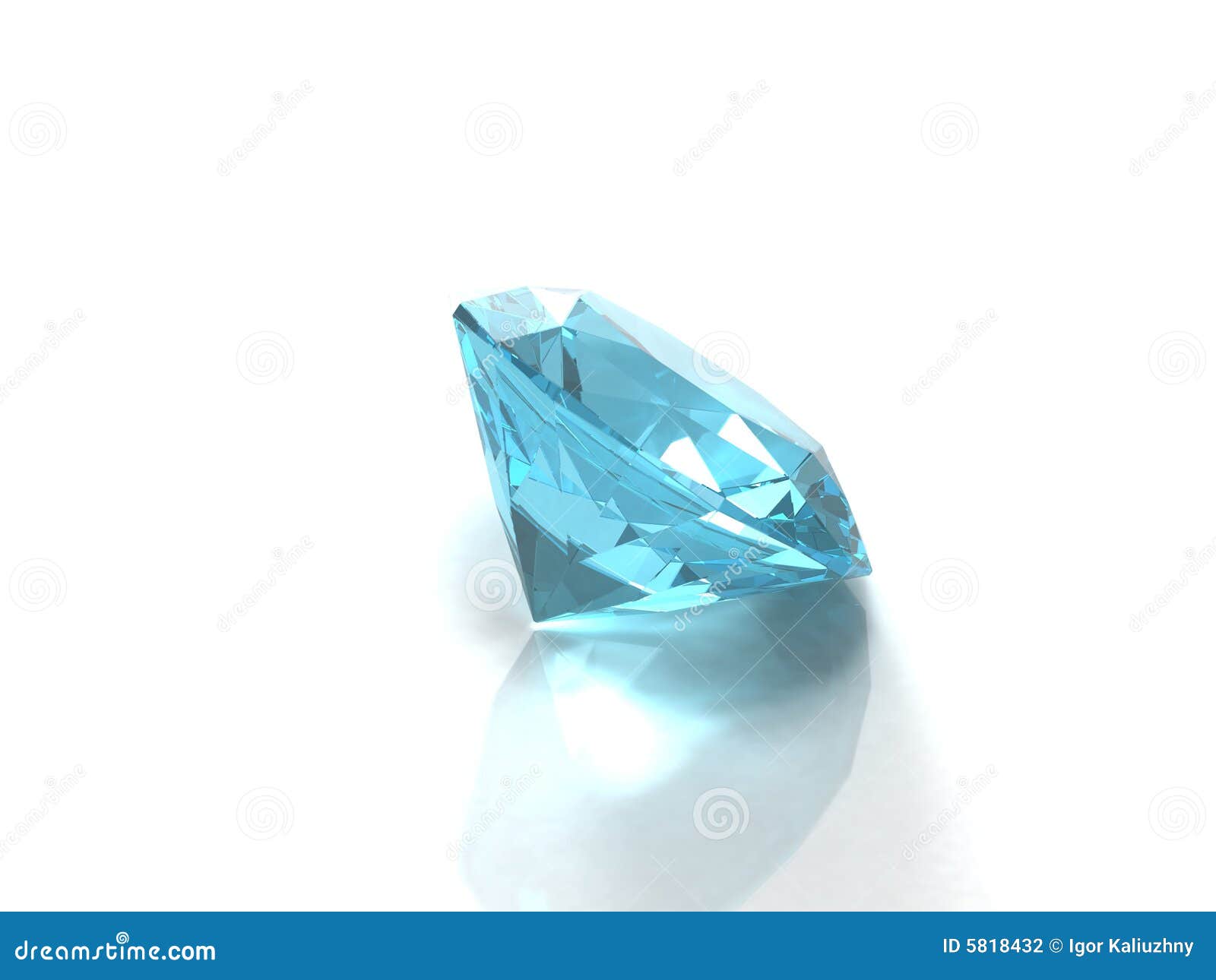 Topaz Azul Aislado En El Fondo Blanco Stock de ilustración ...