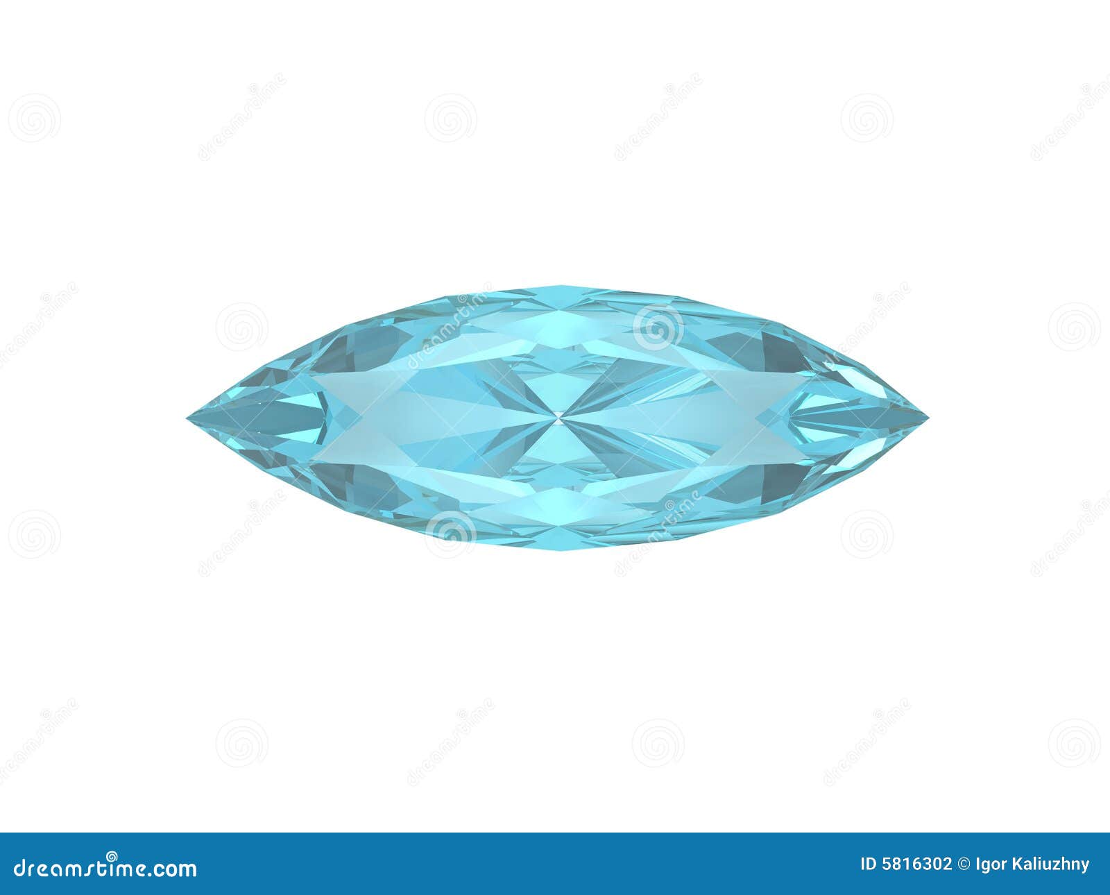 Topaz Azul De La Dimensión De Una Variable Oval En Blanco. Stock de ...