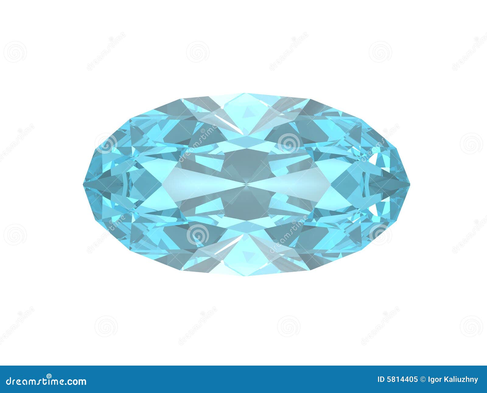 Topaz azul. Forma oval. stock de ilustración. Ilustración de macro ...