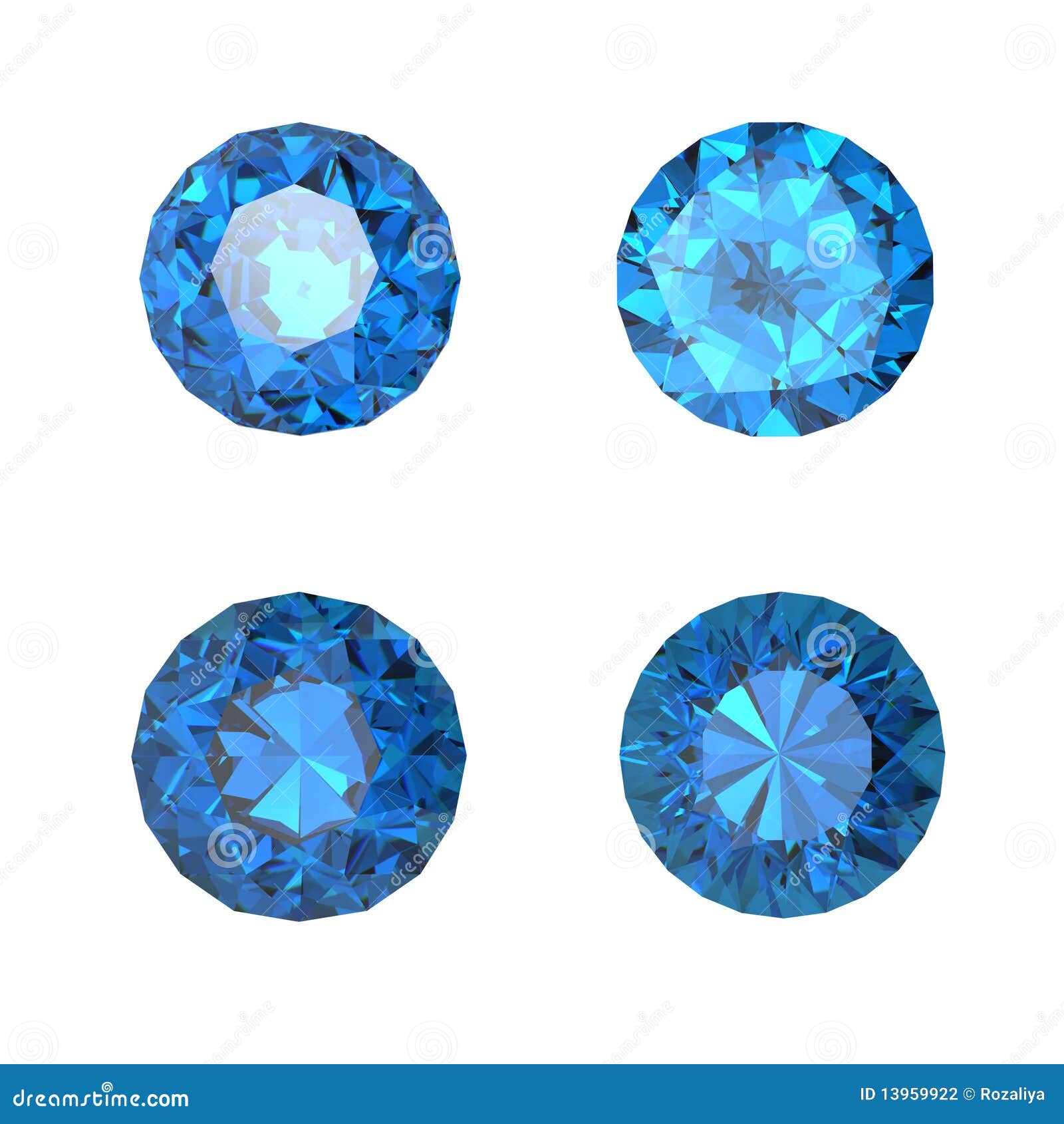 Topaz azul suizo redondo stock de ilustración. Ilustración de rico ...