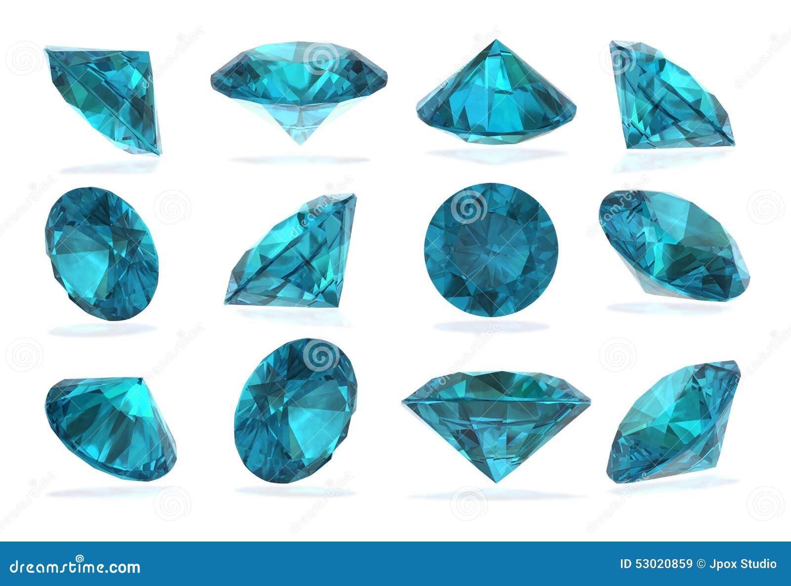 Topaz Blues Diamond Set on White Background Stock Illustration ...