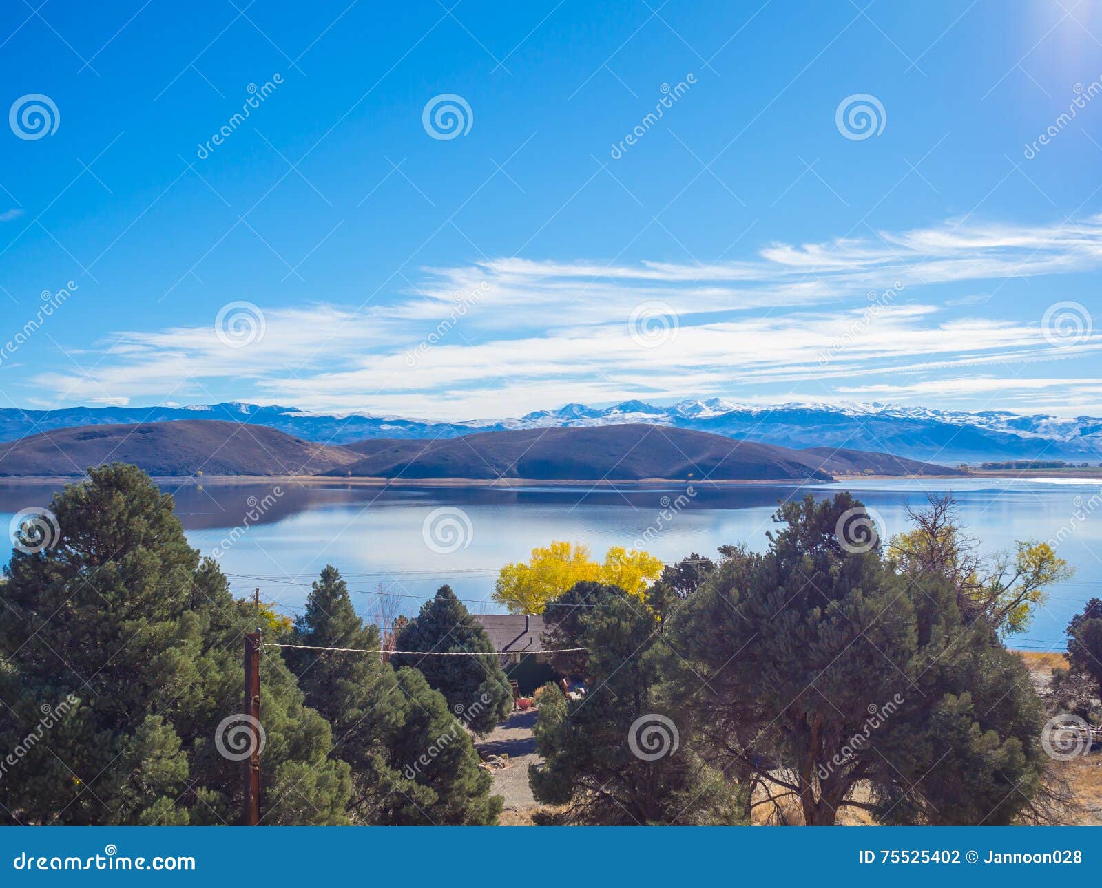 Topaz Lake , Nevada . stock photo. Image of clouds, sail - 75525402