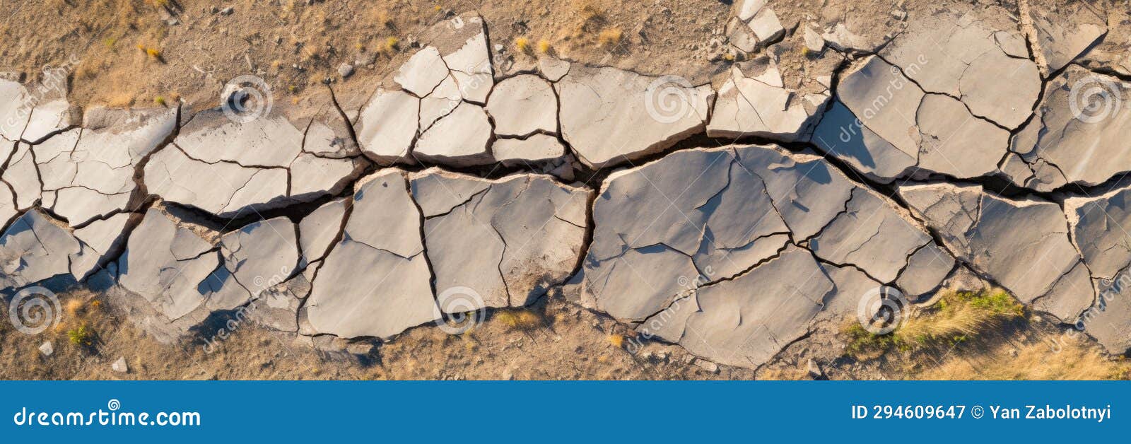 A Topdown View of Ground Cracks Highlighting Earthquakerelated Cracking ...