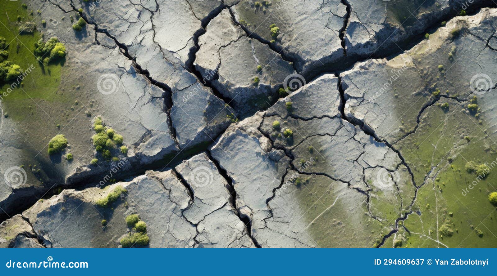 A Topdown View of Ground Cracks Highlighting Earthquakerelated Cracking ...