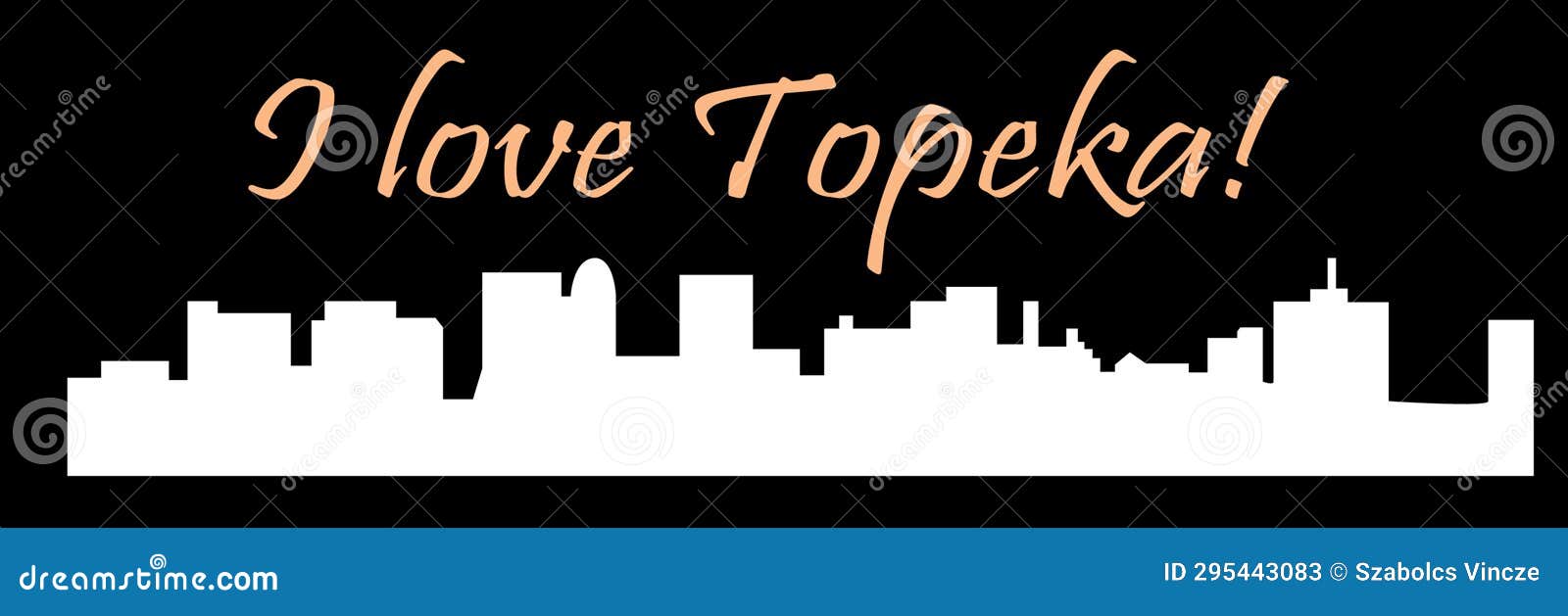 Topeka Kansas City Silhouette Black Background Vector Illustration ...