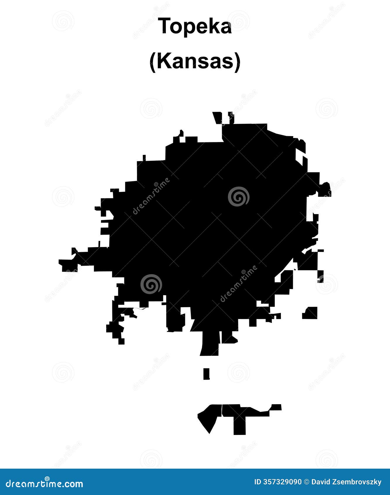 Outline Topeka Skyline With Blue Buildings. Cartoon Vector ...