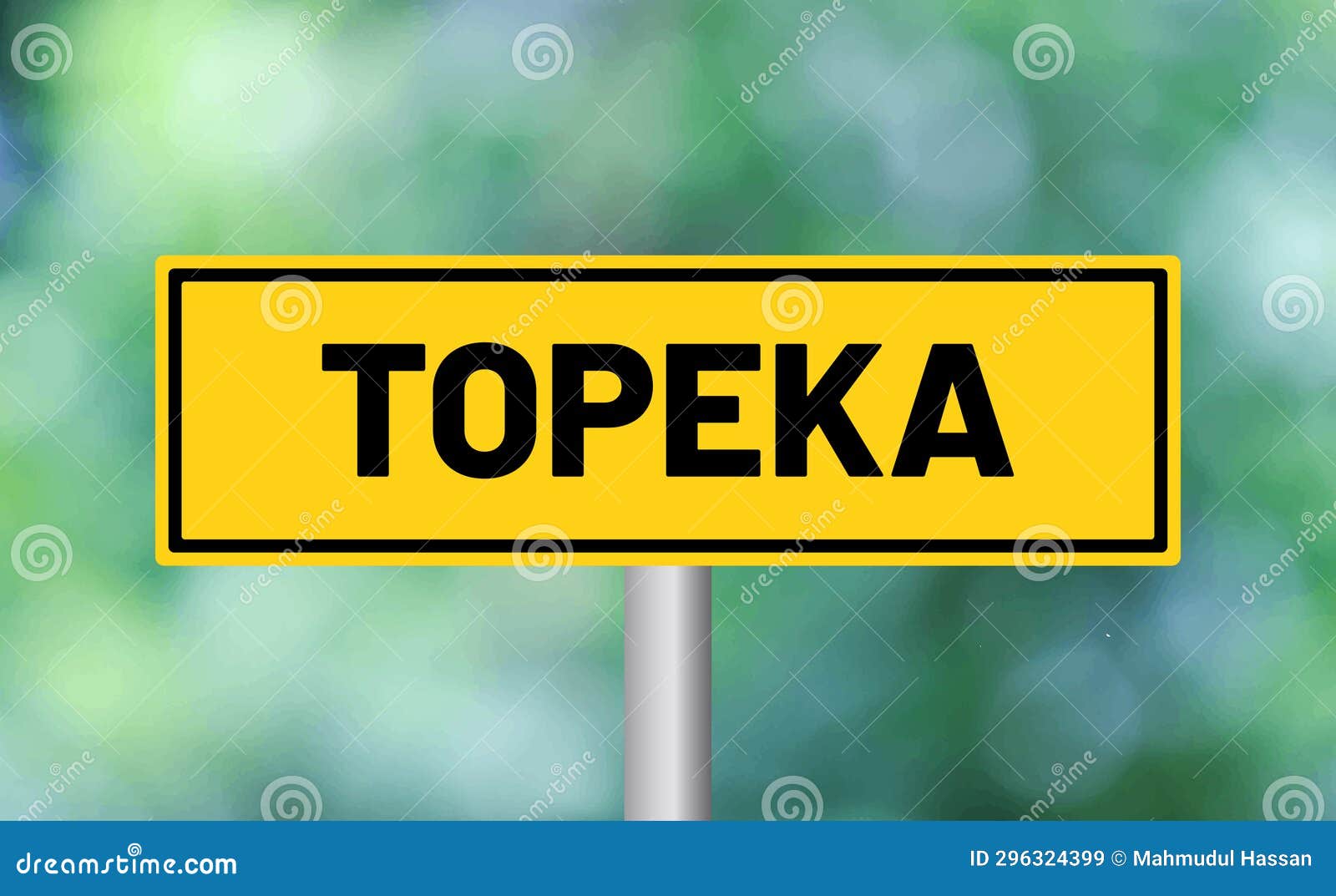 Topeka Road Sign on Blur Background Stock Image - Image of signage ...