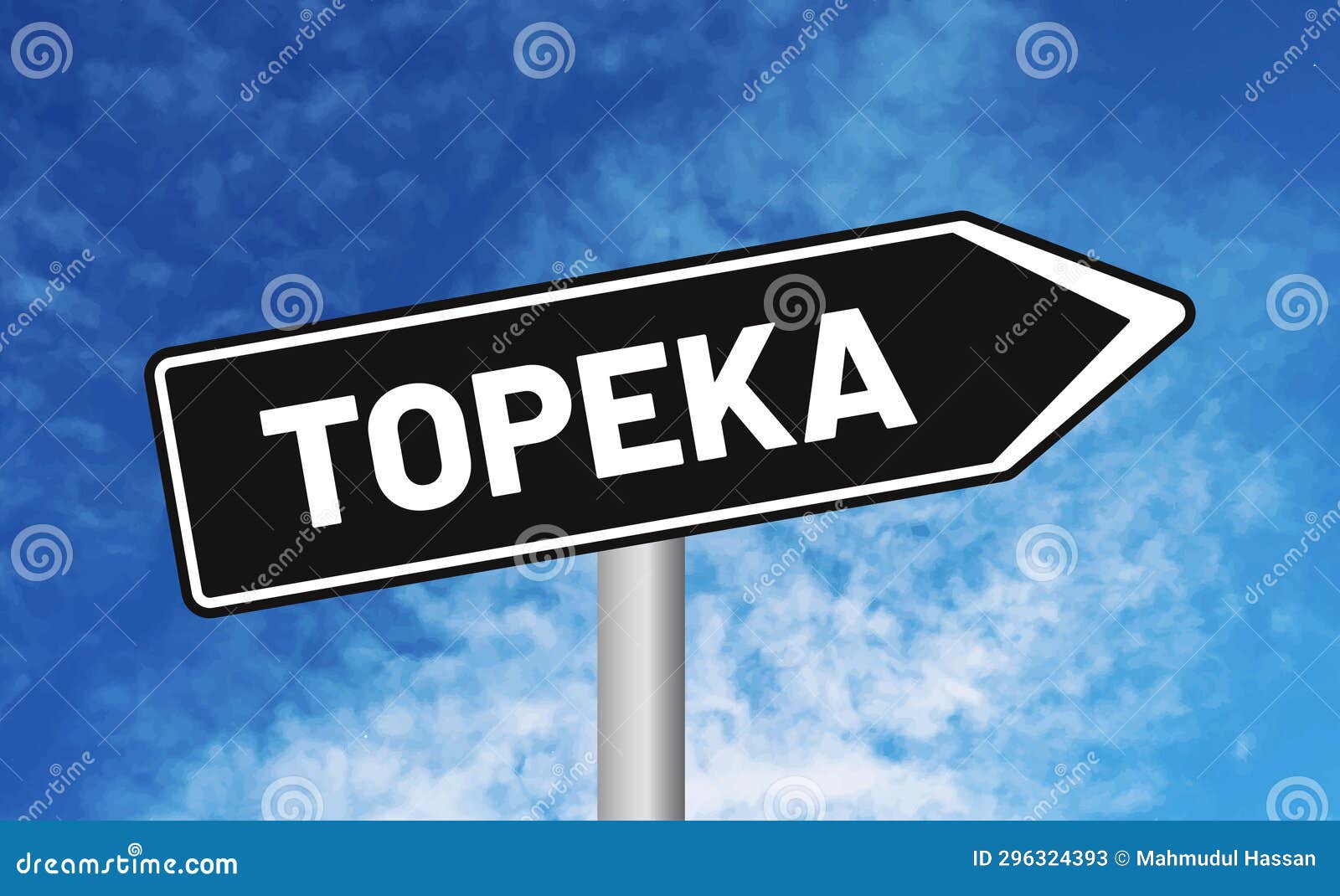 Topeka Road Sign on Cloudy Sky Background Stock Image - Image of brand ...