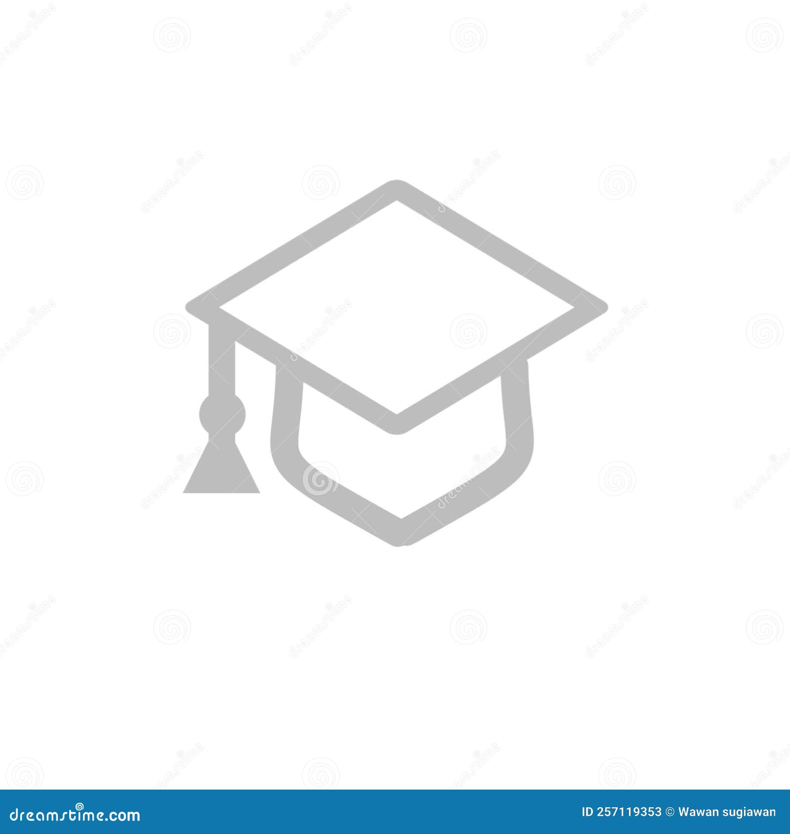 Topi Wisuda Ilustrasi Icon Putih Stock de ilustración - Ilustración de ...