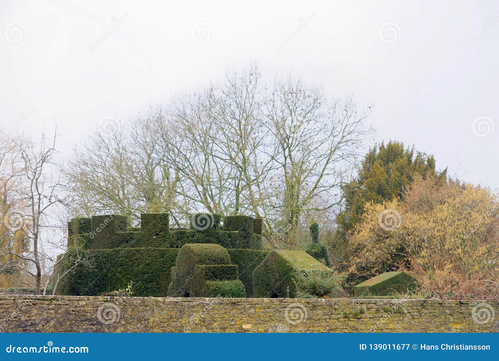 Topiary of Boxwood in Shape of a Castle in a Garden Stock Image - Image ...