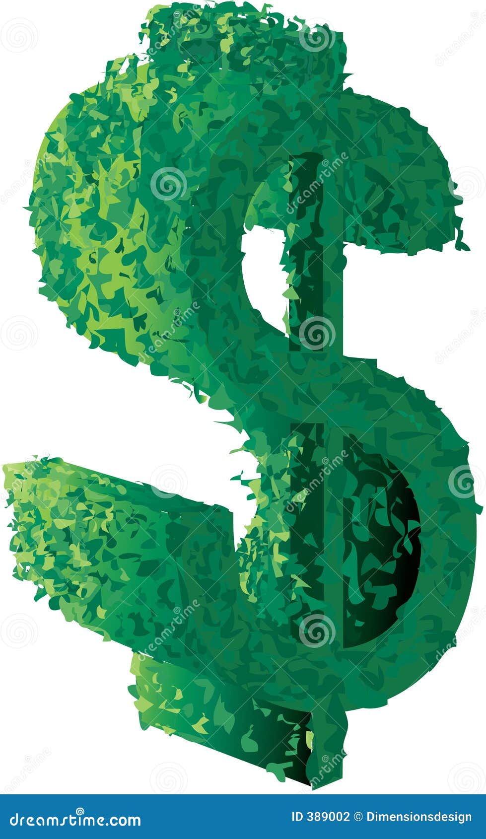 Topiary Dollar Sign Vector Illustration | CartoonDealer.com #389002