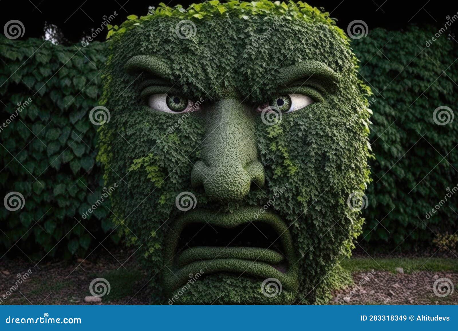 Topiary of the Face, with Eyes, Nose and Mouth Clearly Visible Stock ...