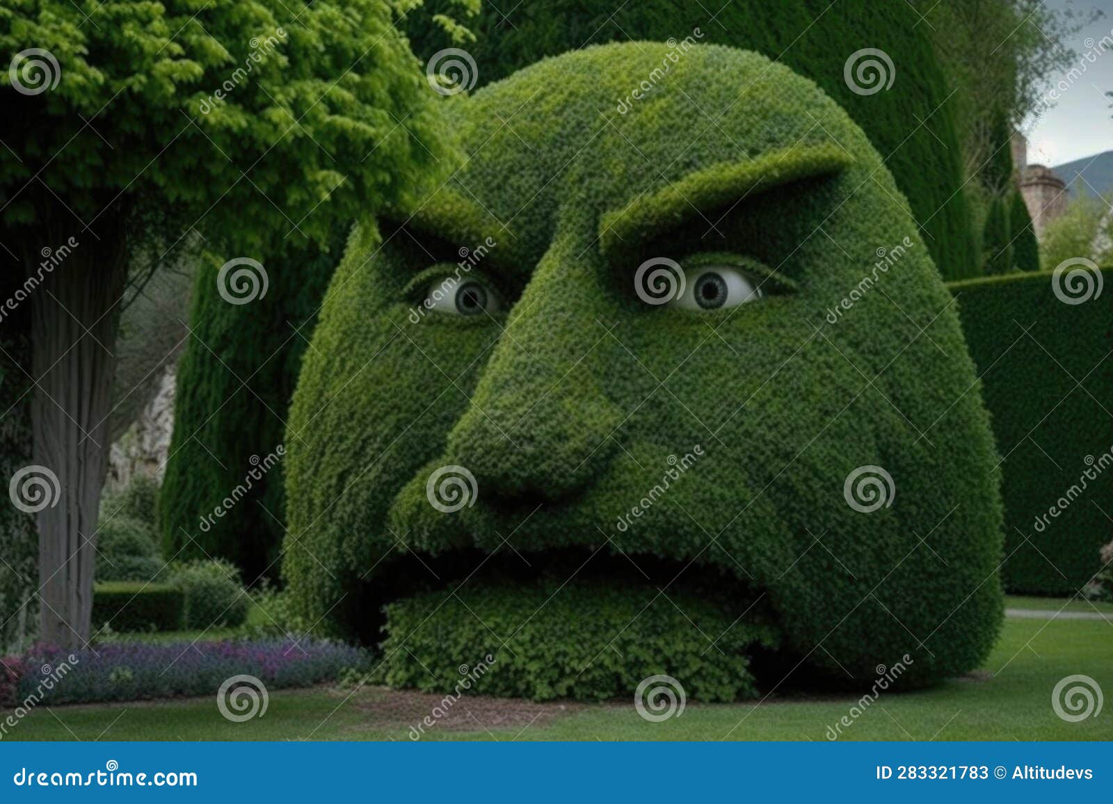 Topiary of the Face, with Eyes, Nose and Mouth Clearly Visible Stock ...