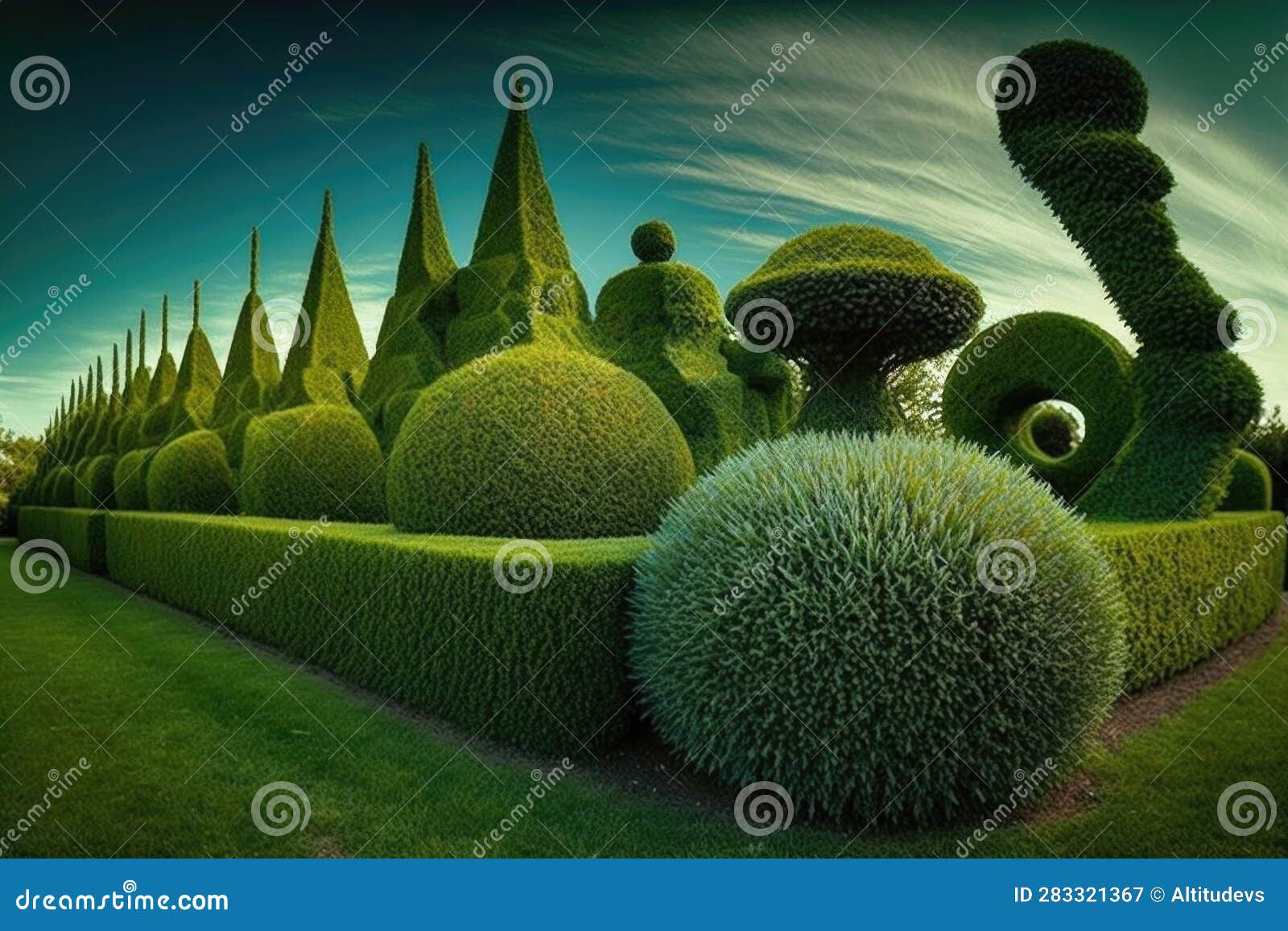 Topiary Hedge with Intricate and Unique Shapes and Patterns Stock Image ...