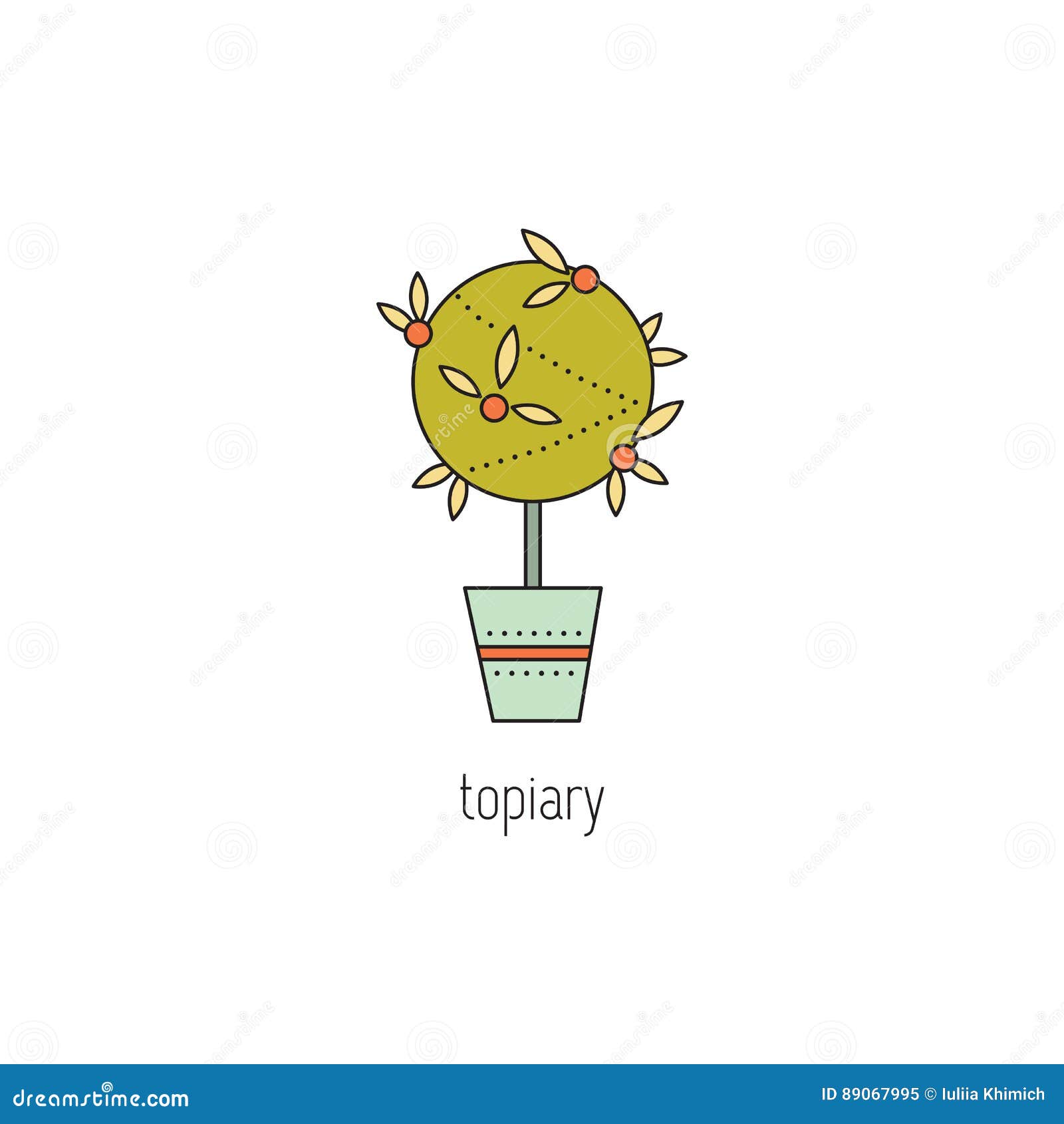 Topiary line icon stock vector. Illustration of decorative - 89067995