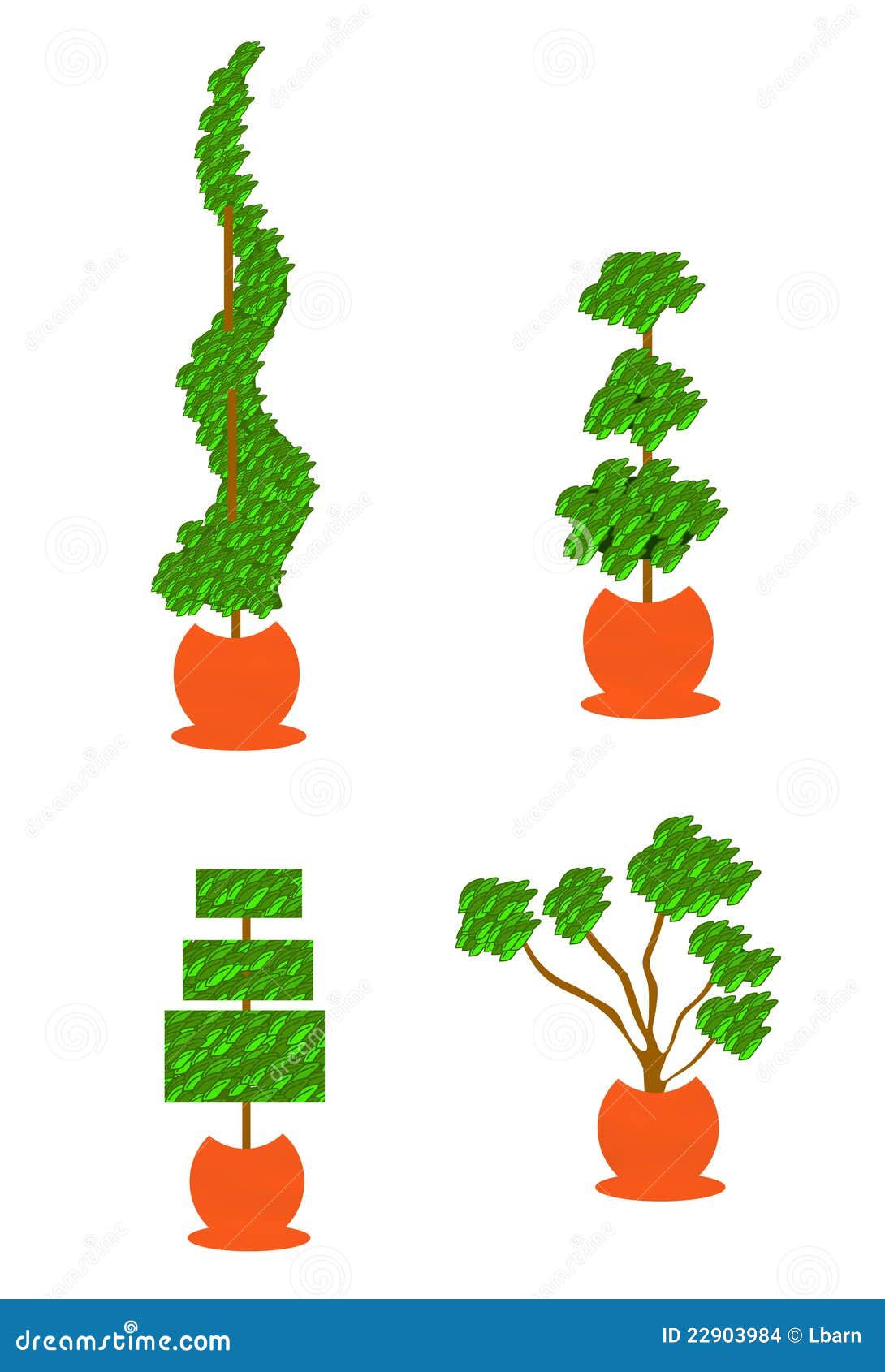 Topiary Planters Vector Illustration | CartoonDealer.com #22903984