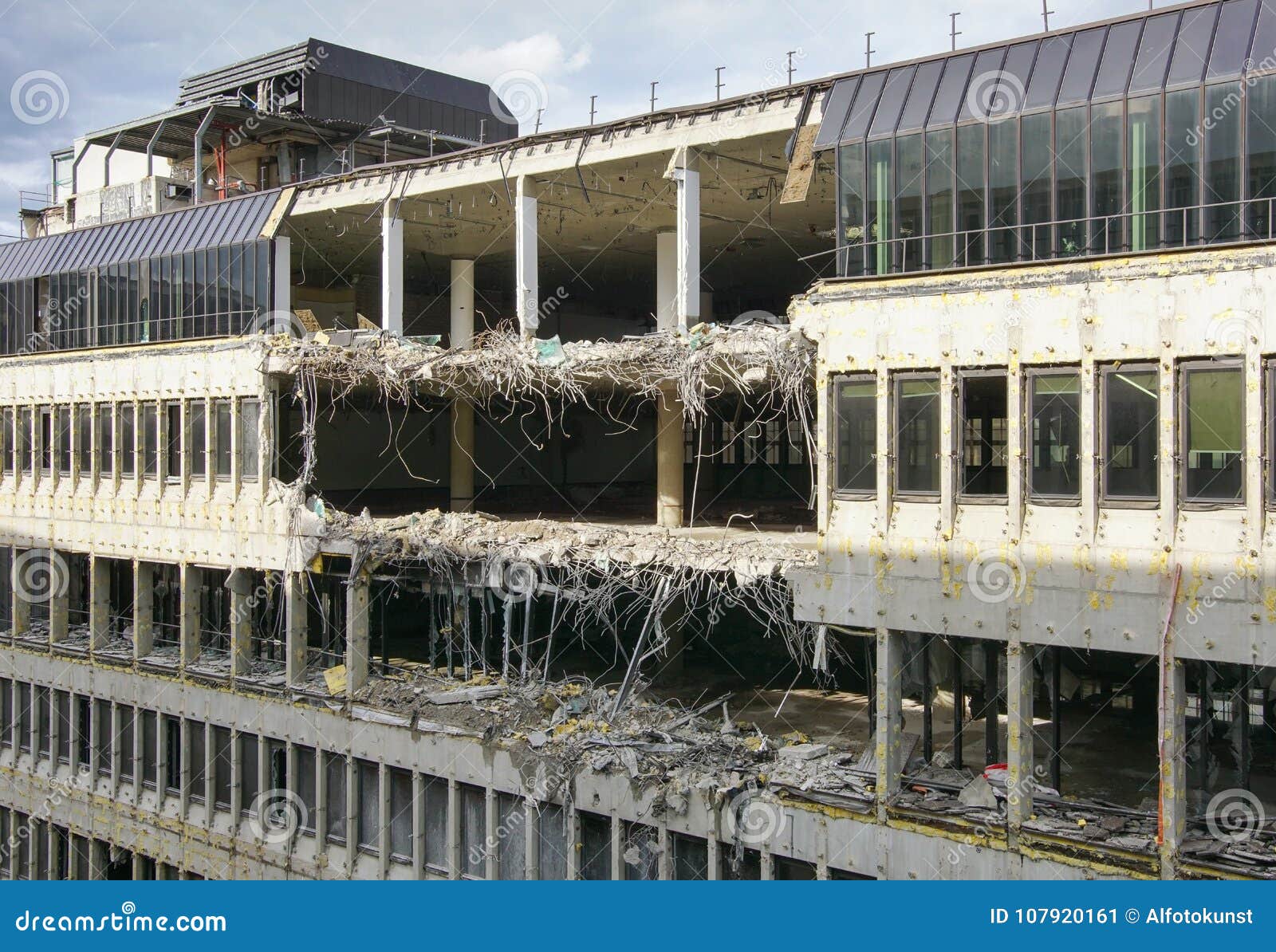 Destruction of an Office Building Stock Image - Image of outdoors ...