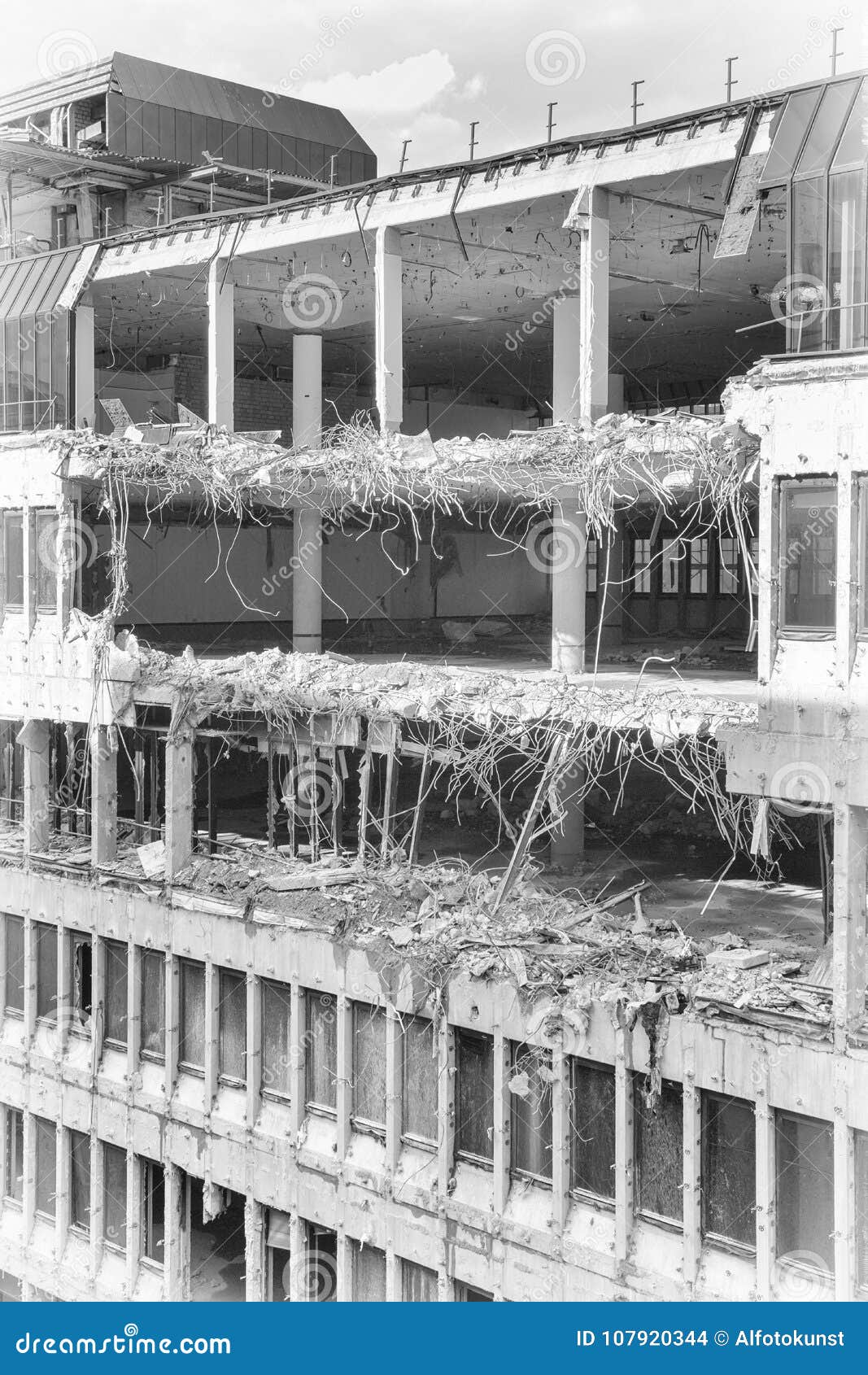 Destruction of an Office Building Stock Photo - Image of life, tenement ...