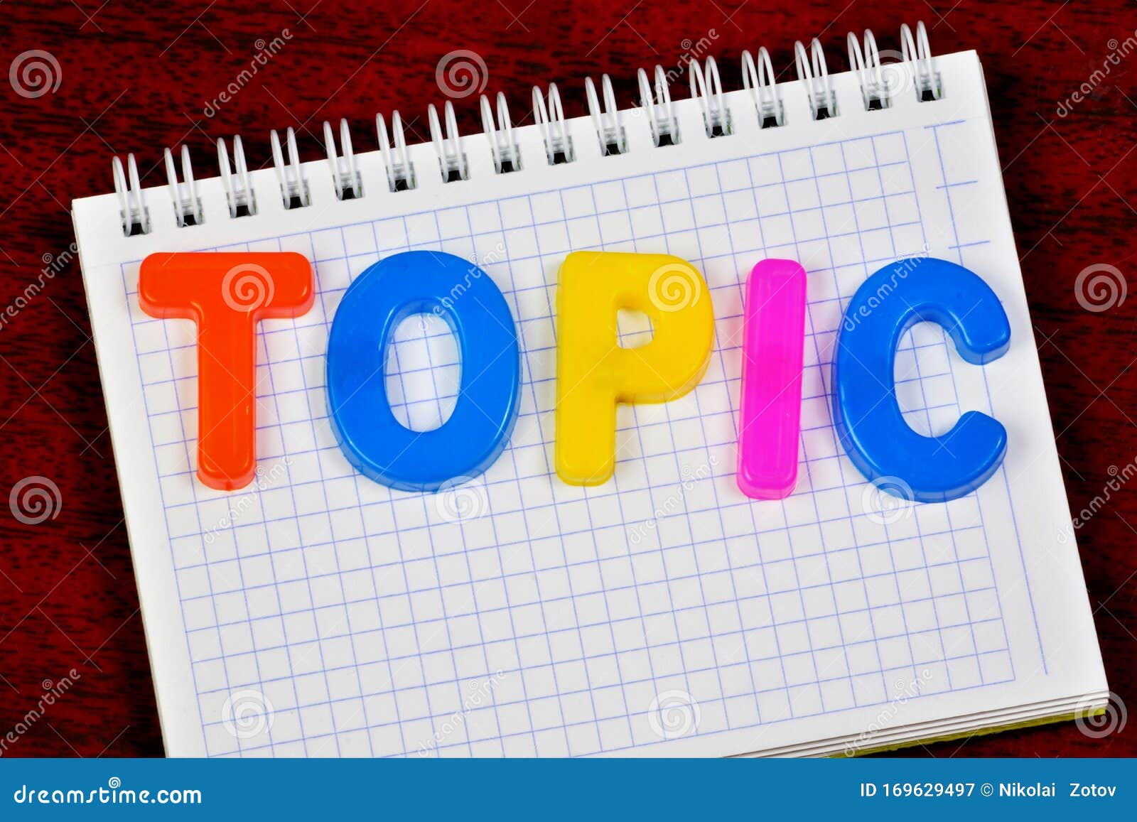 Topic, the Inscription of the Letters of the Alphabet on a Notebook in ...