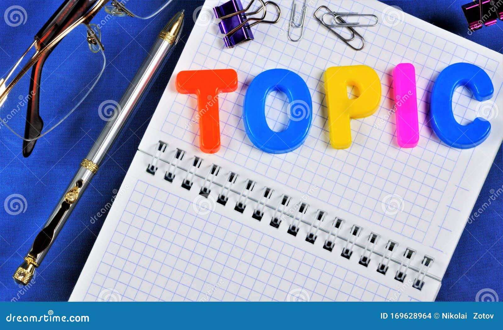 Topic, the Inscription of the Letters of the Alphabet on a Notebook in ...