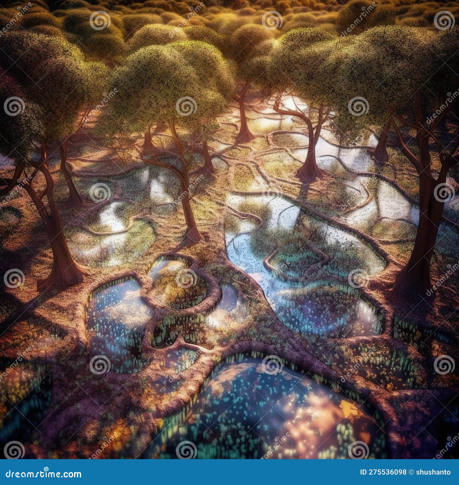Illustration of a Magical Infinity Forest Stock Illustration ...