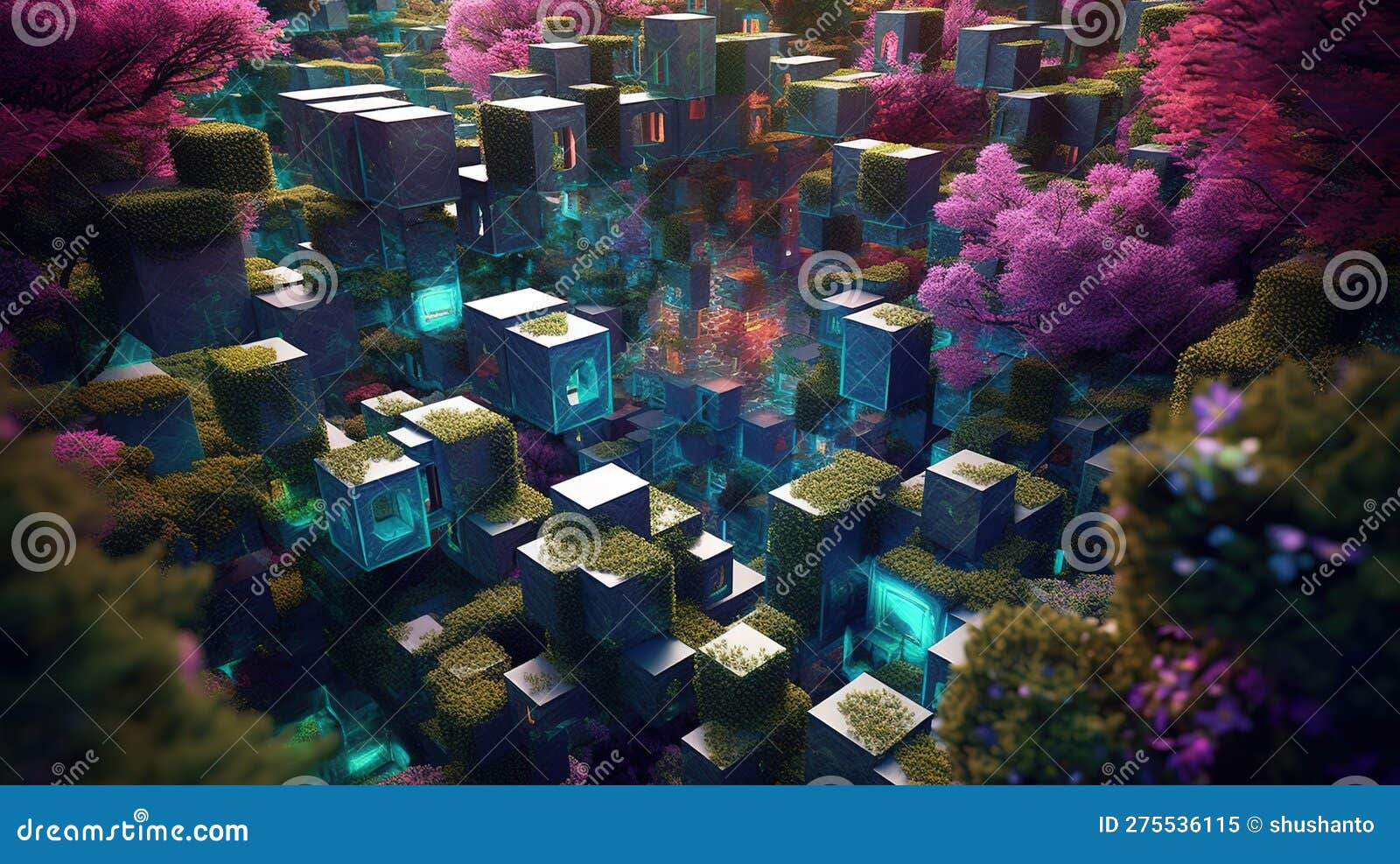 Illustration of a Magical Infinity Forest Stock Illustration ...