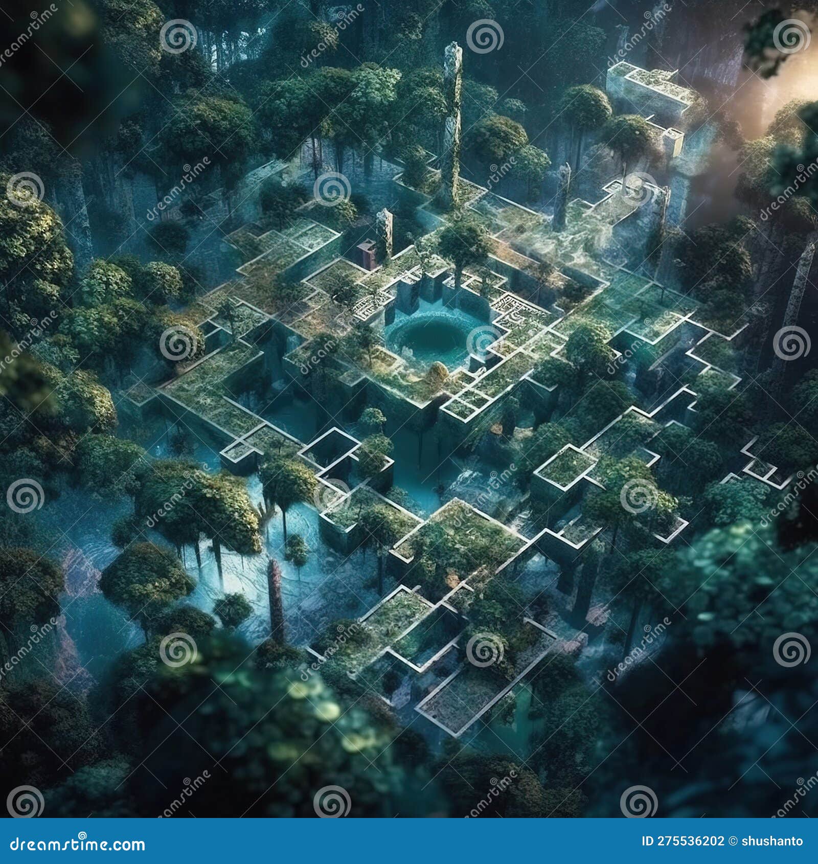 Illustration of a Magical Infinity Forest Stock Illustration ...