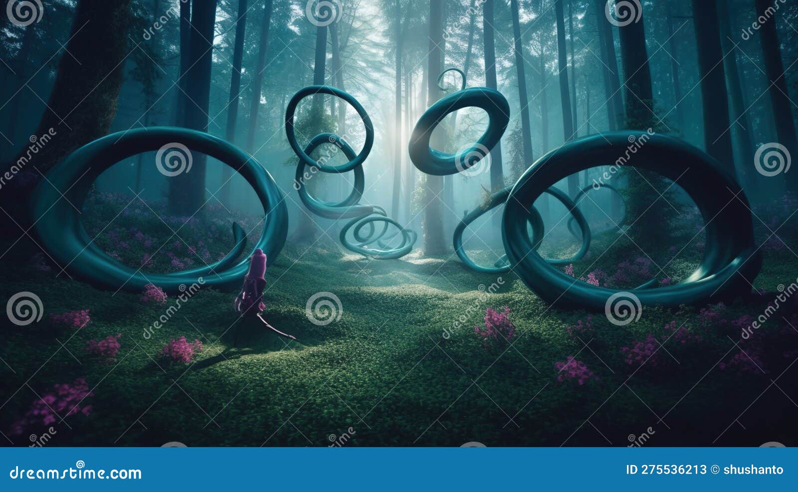 Illustration of a Magical Infinity Forest Stock Illustration ...