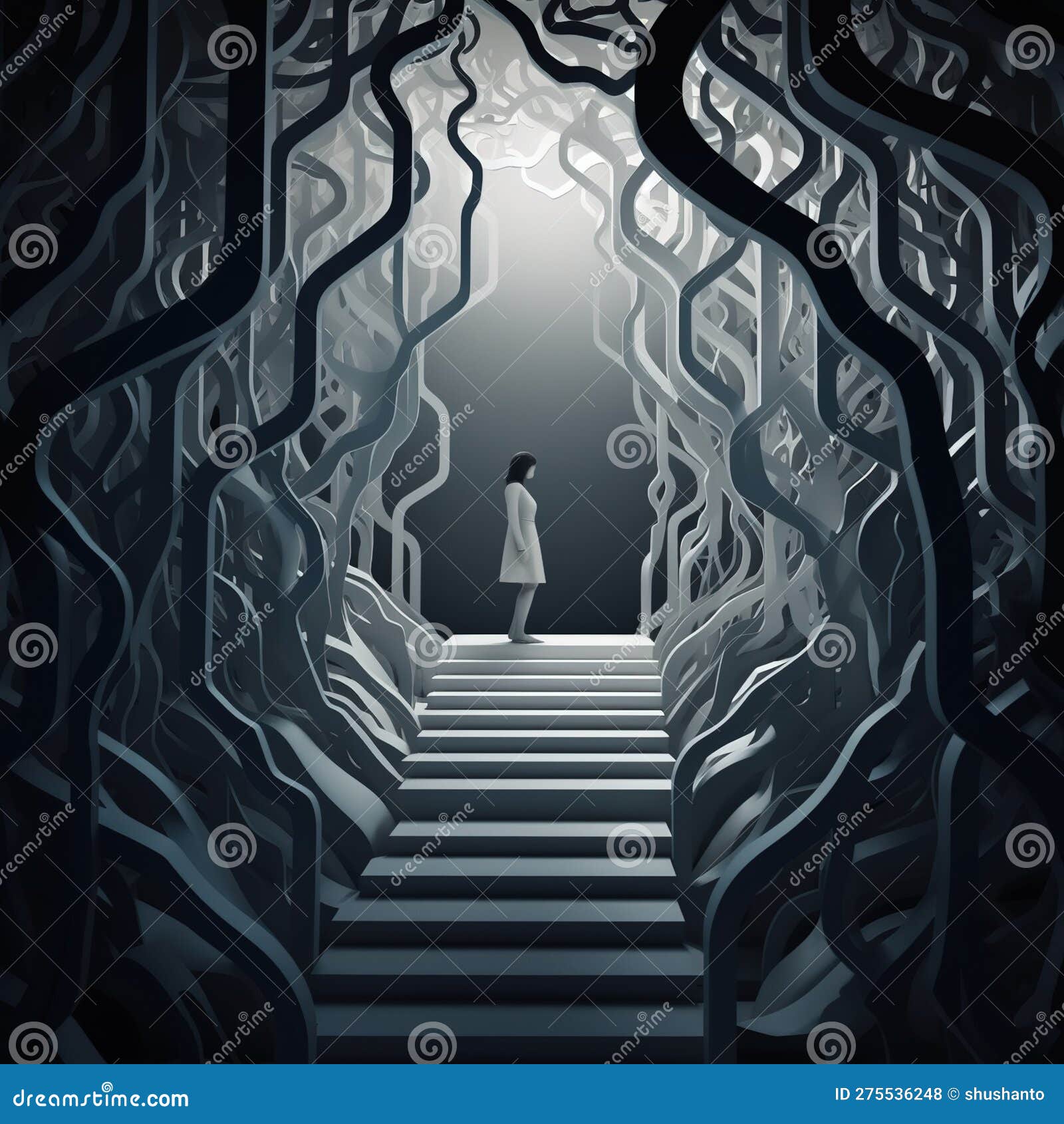 Illustration of a Magical Infinity Forest Stock Illustration ...