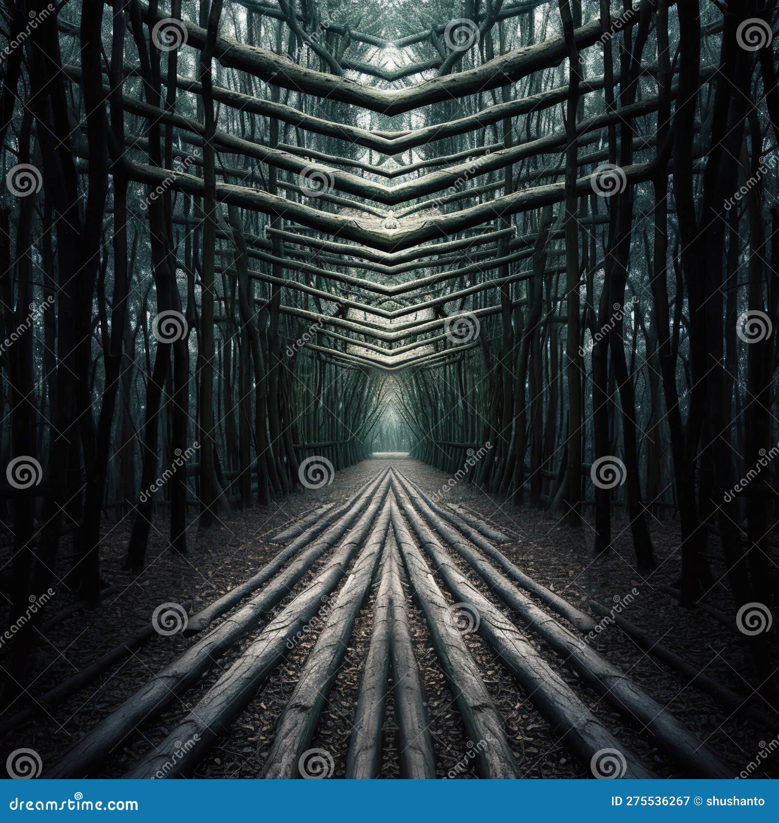 Illustration of a Magical Infinity Forest Stock Illustration ...