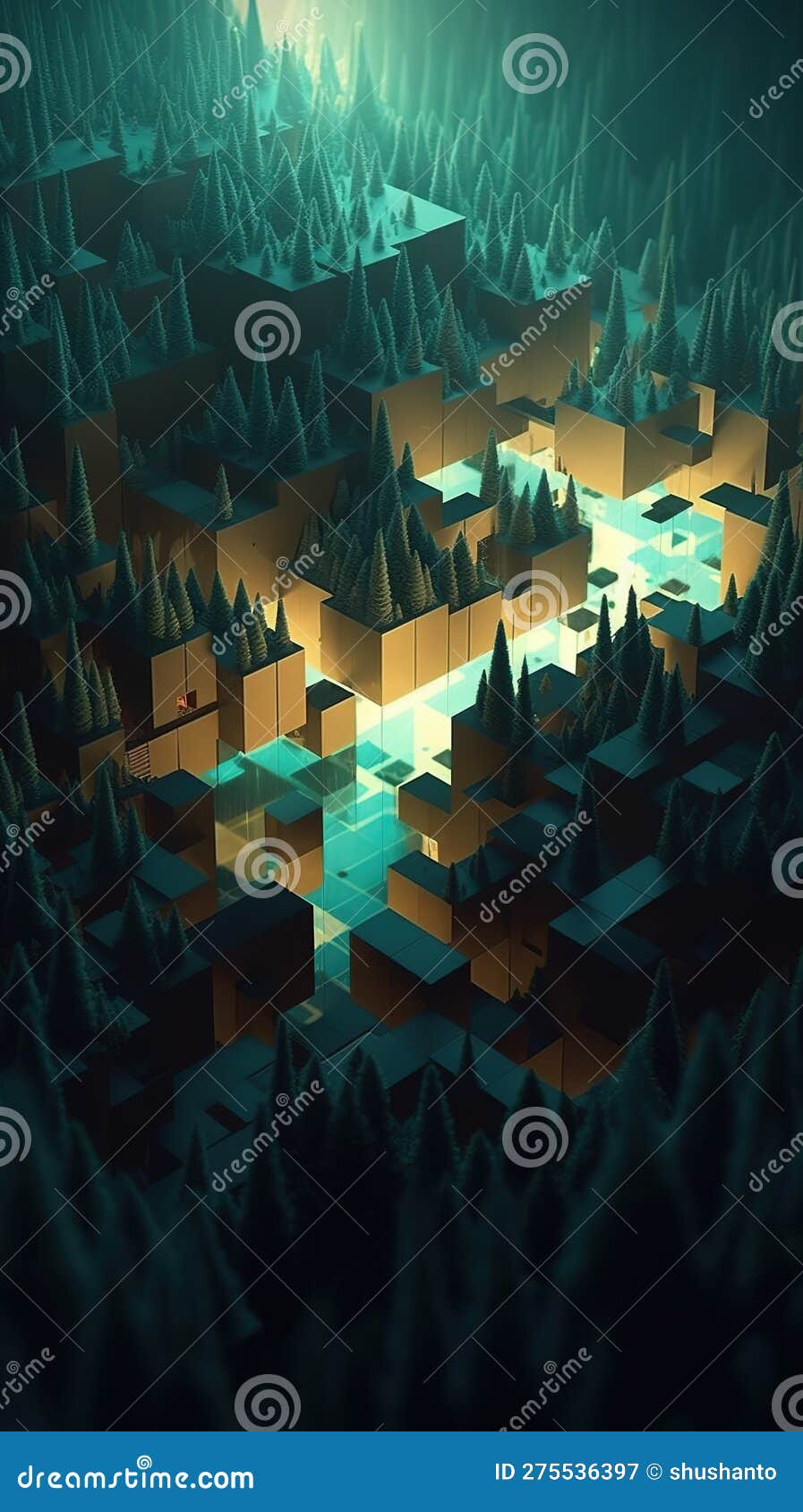 Illustration of a Magical Infinity Forest Stock Illustration ...