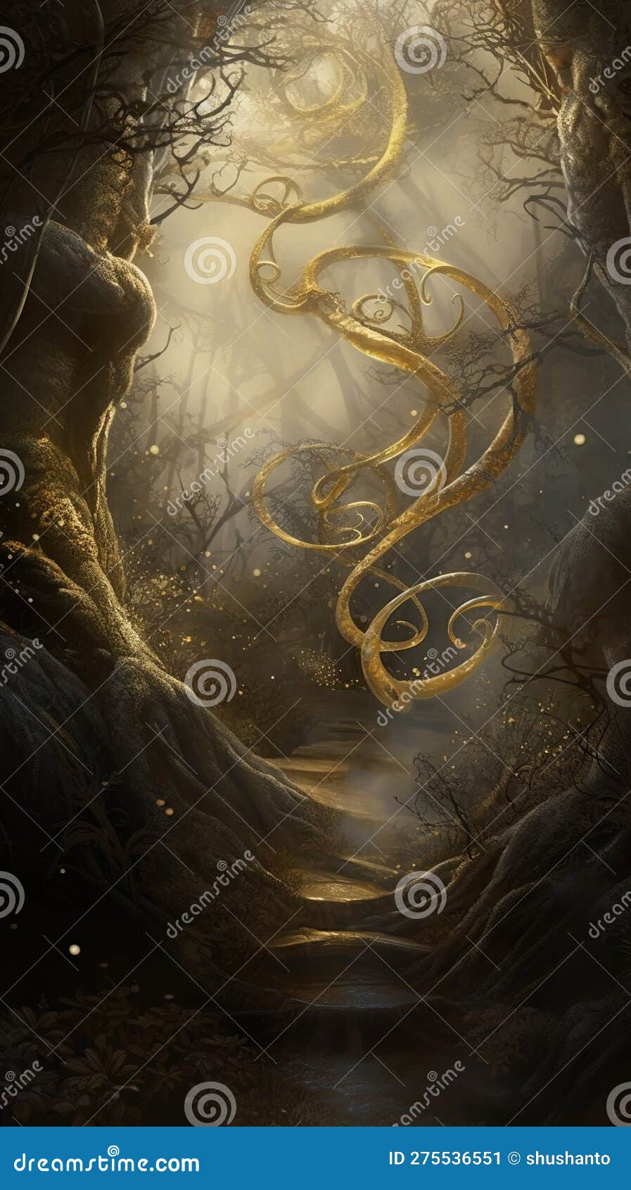 Illustration of a Magical Infinity Forest Stock Illustration ...