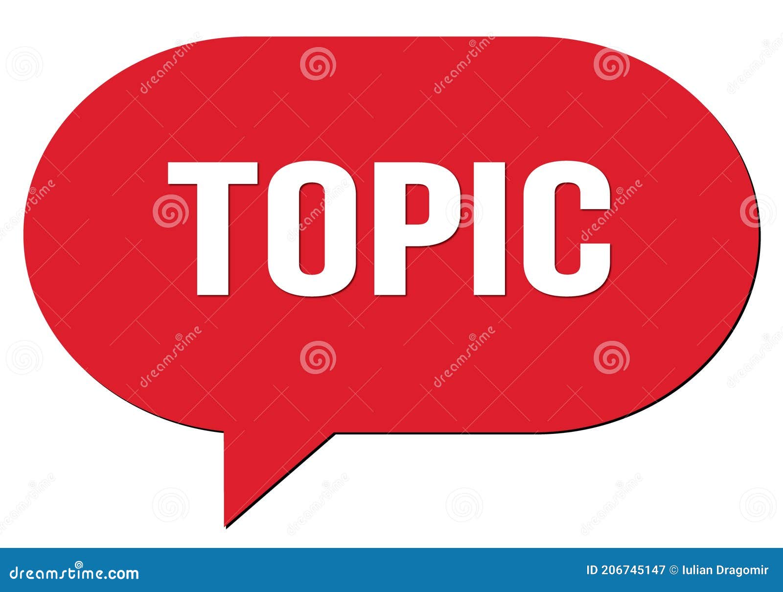 TOPIC Text Written in a Red Speech Bubble Stock Illustration ...