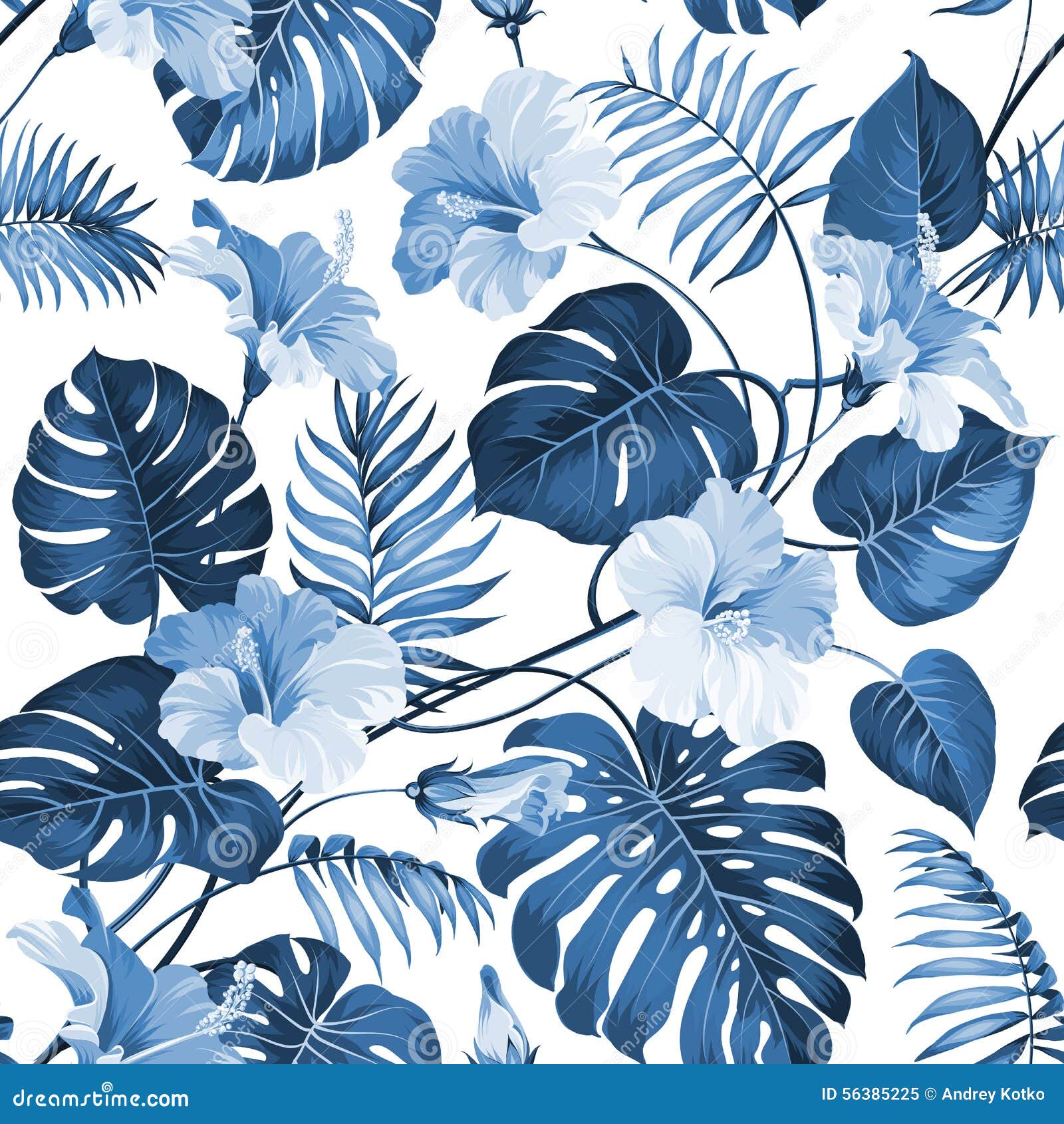 Blue Leaves Frame On Gray Background Illustration For Photo Or ...