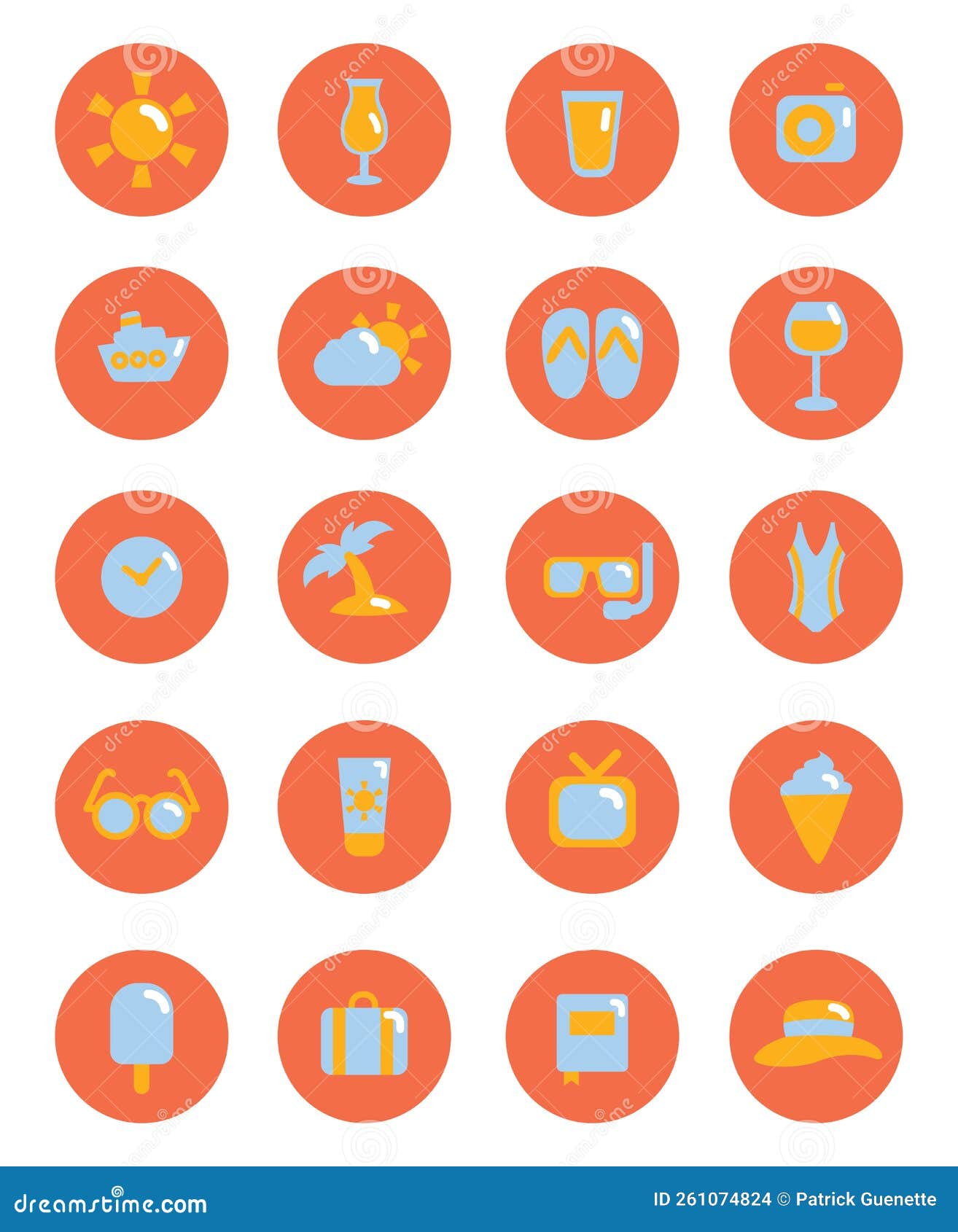 Topical Vacation, icon stock vector. Illustration of baggage - 261074824