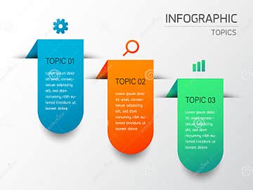 3 Topics or Steps Process Color Graphic Elements Infographic Stock ...