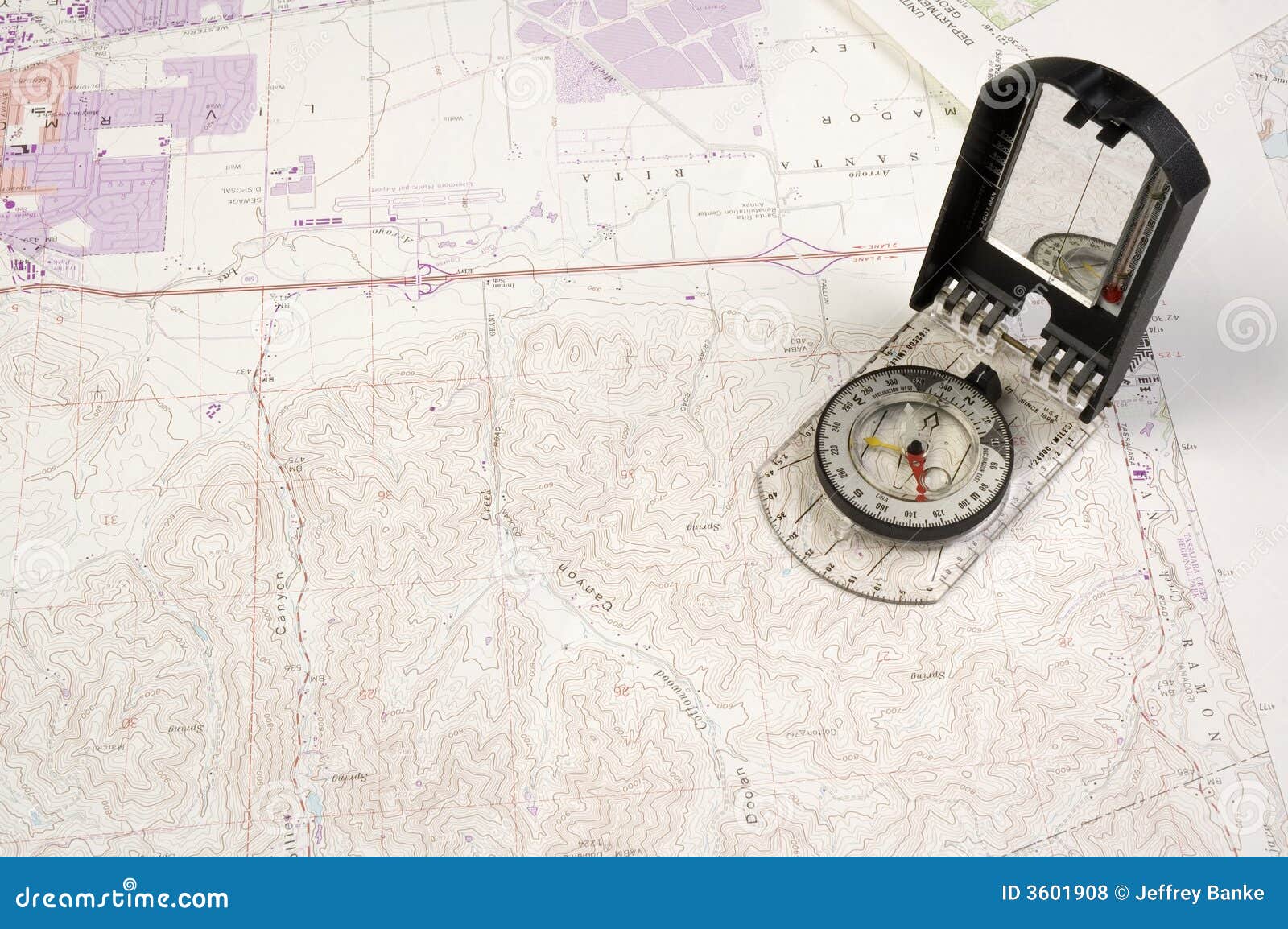Topo Map With GPS And Compass Royalty-Free Stock Photo | CartoonDealer ...