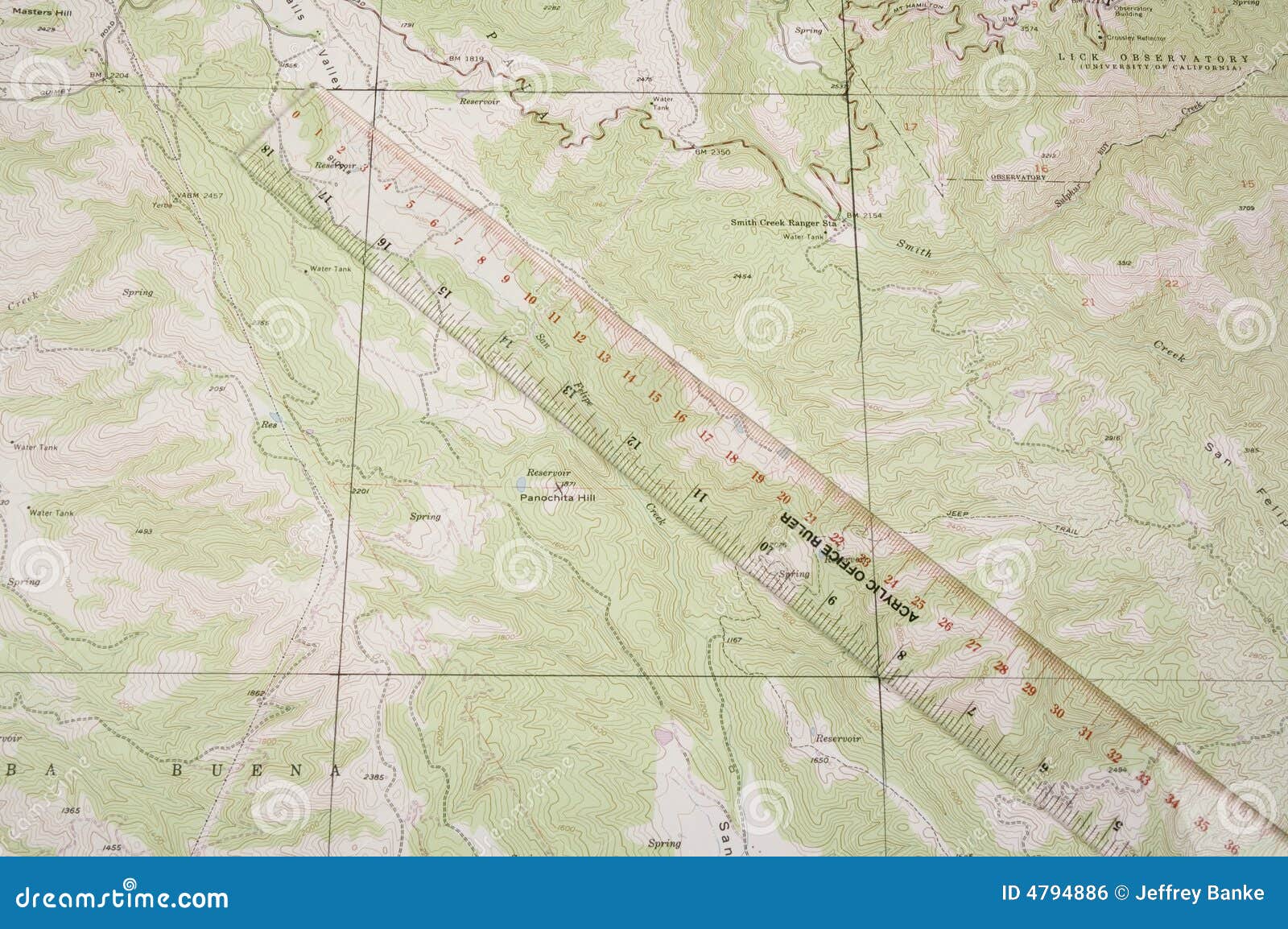 Topo Map And Ruler Stock Photo | CartoonDealer.com #3601998