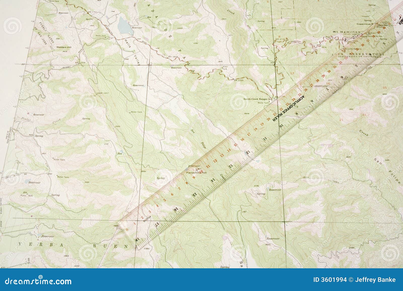 Topo Map And Ruler Stock Photo | CartoonDealer.com #3601998