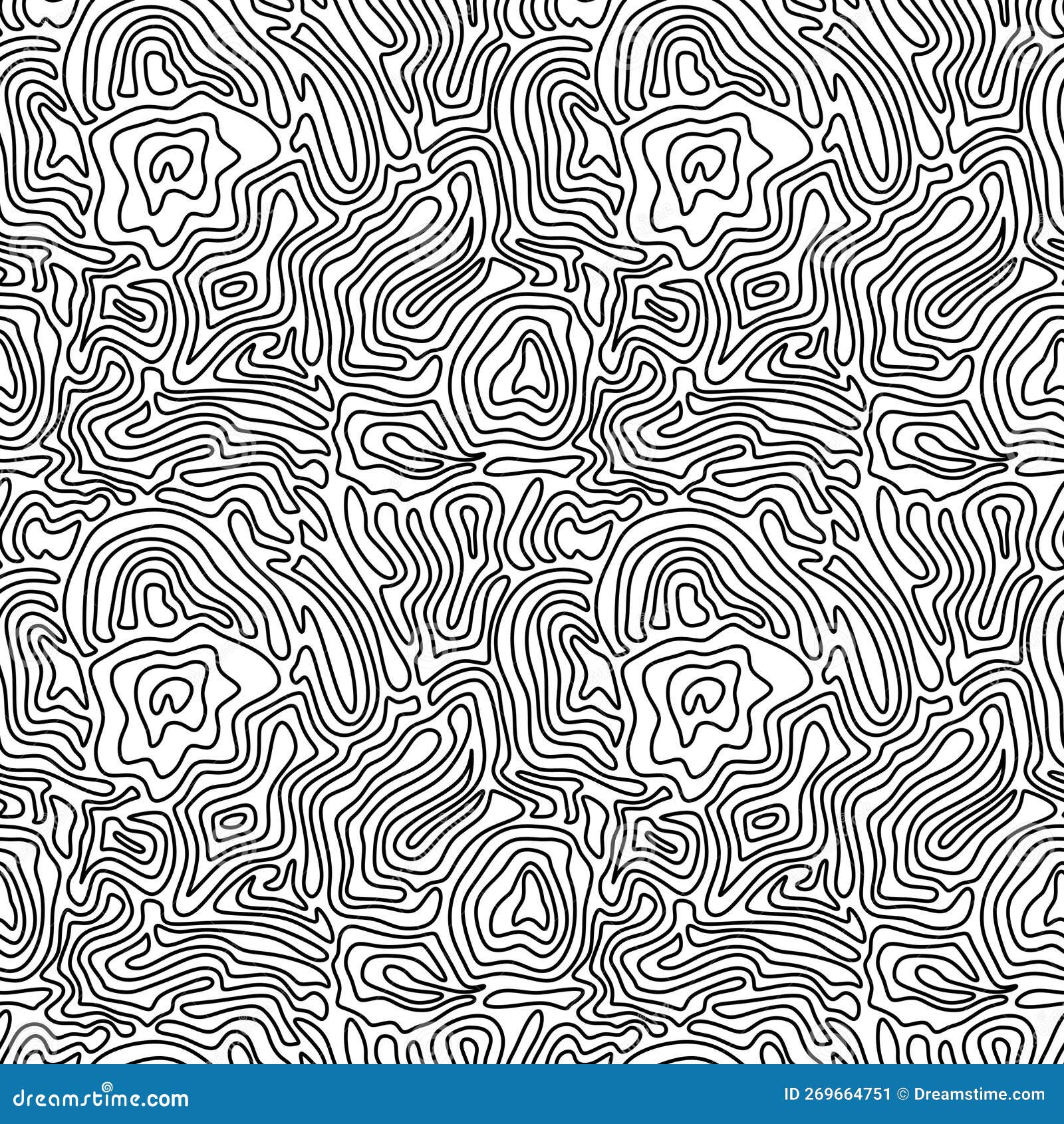 Topographic Contour Lines Vector Map Seamless Pattern Stock Vector ...