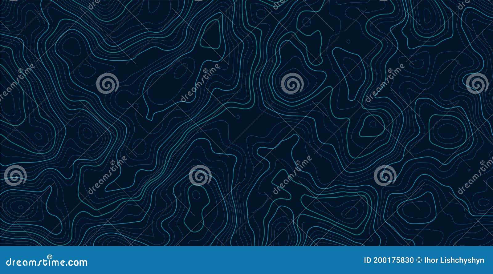 Topographic Map Blue Technology Background. Big Data Elevation Map With ...