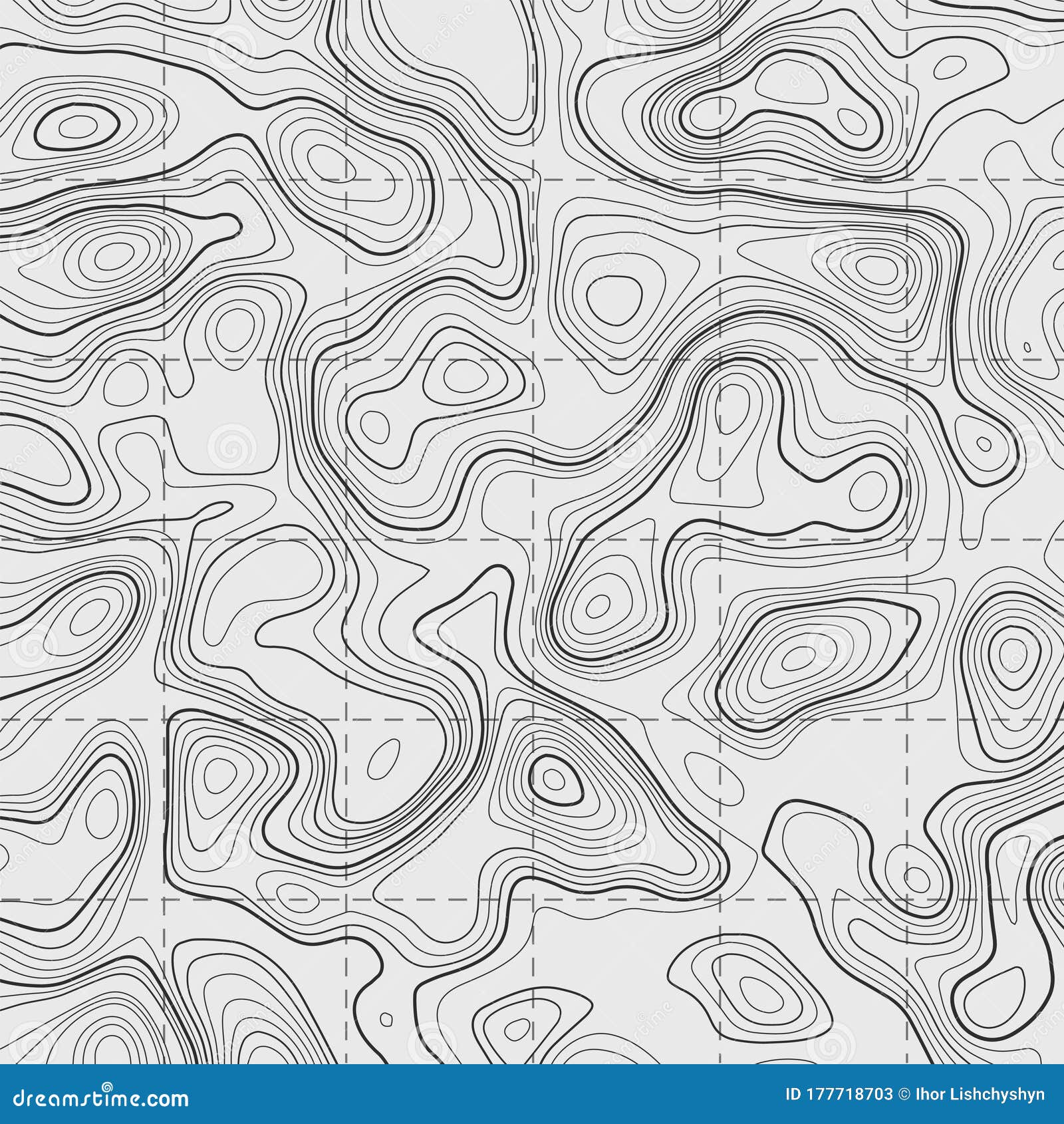 Topographic Contour Map on White Background. Vector Grid Map Stock ...