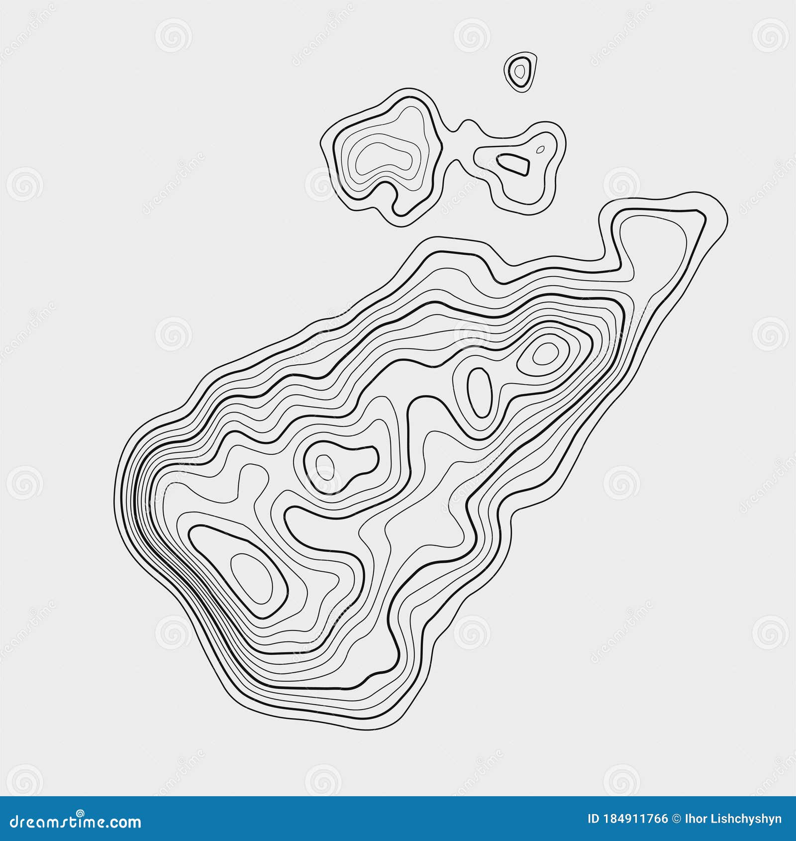 Topographic Contour Map on White Background. Vector Grid Map Stock ...