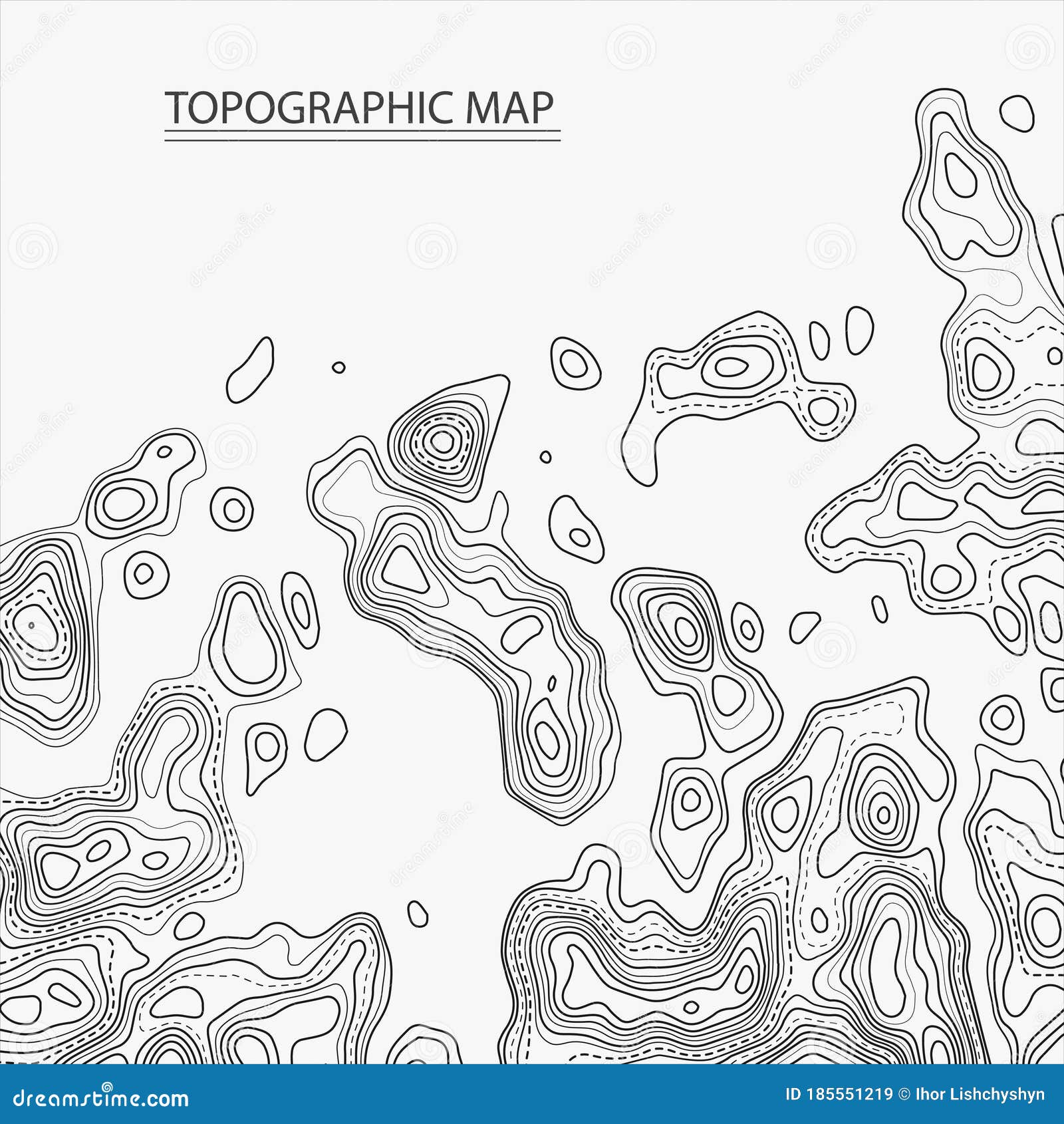 Topographic Contour Map on White Background. Vector Grid Map Stock ...
