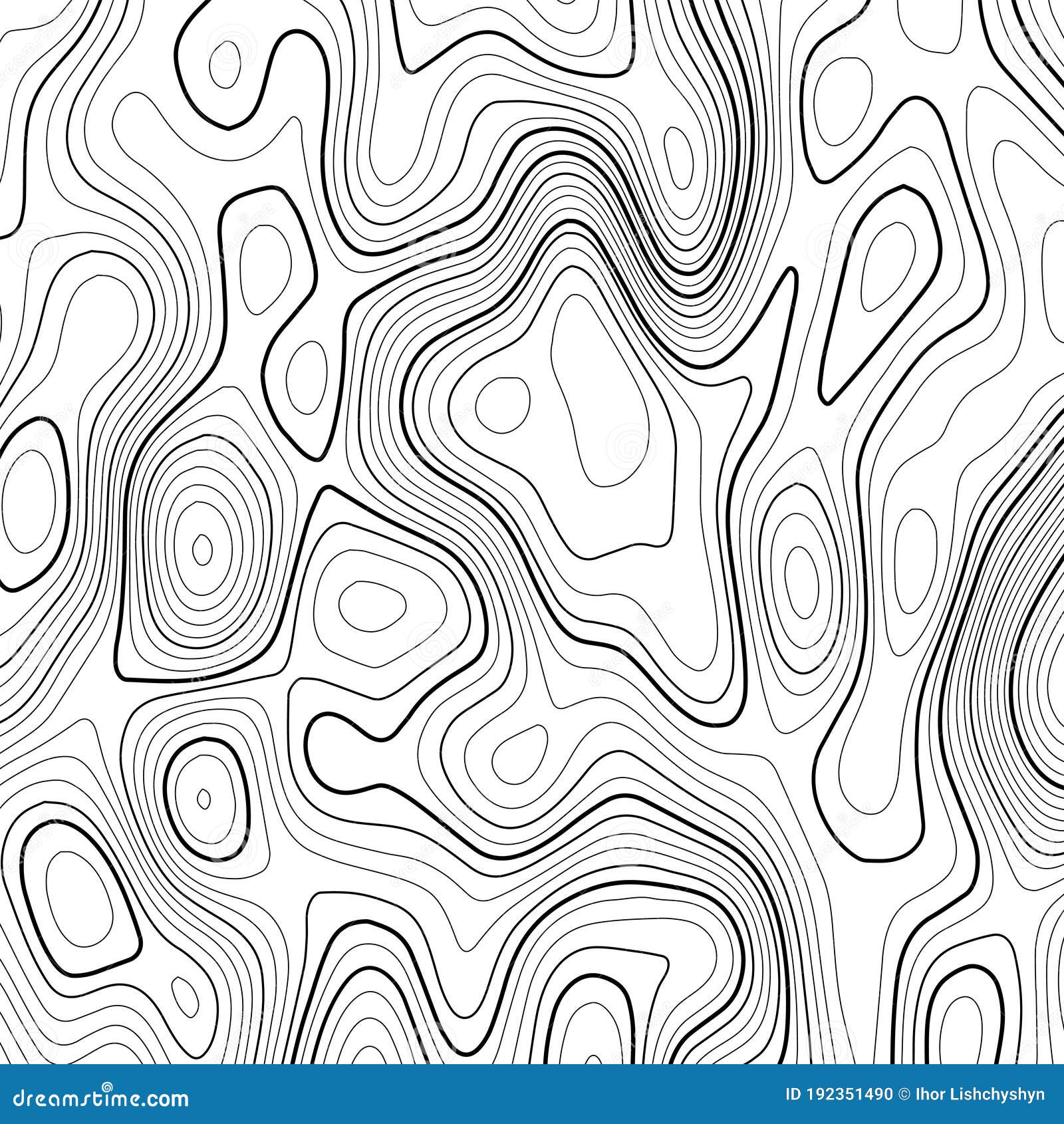 Topographic Contour Map on White Background. Vector Grid Map Stock ...