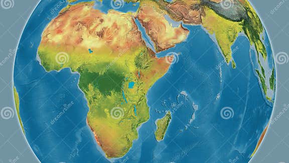 Globe Centered on Kenya. Topographic Map Stock Illustration ...
