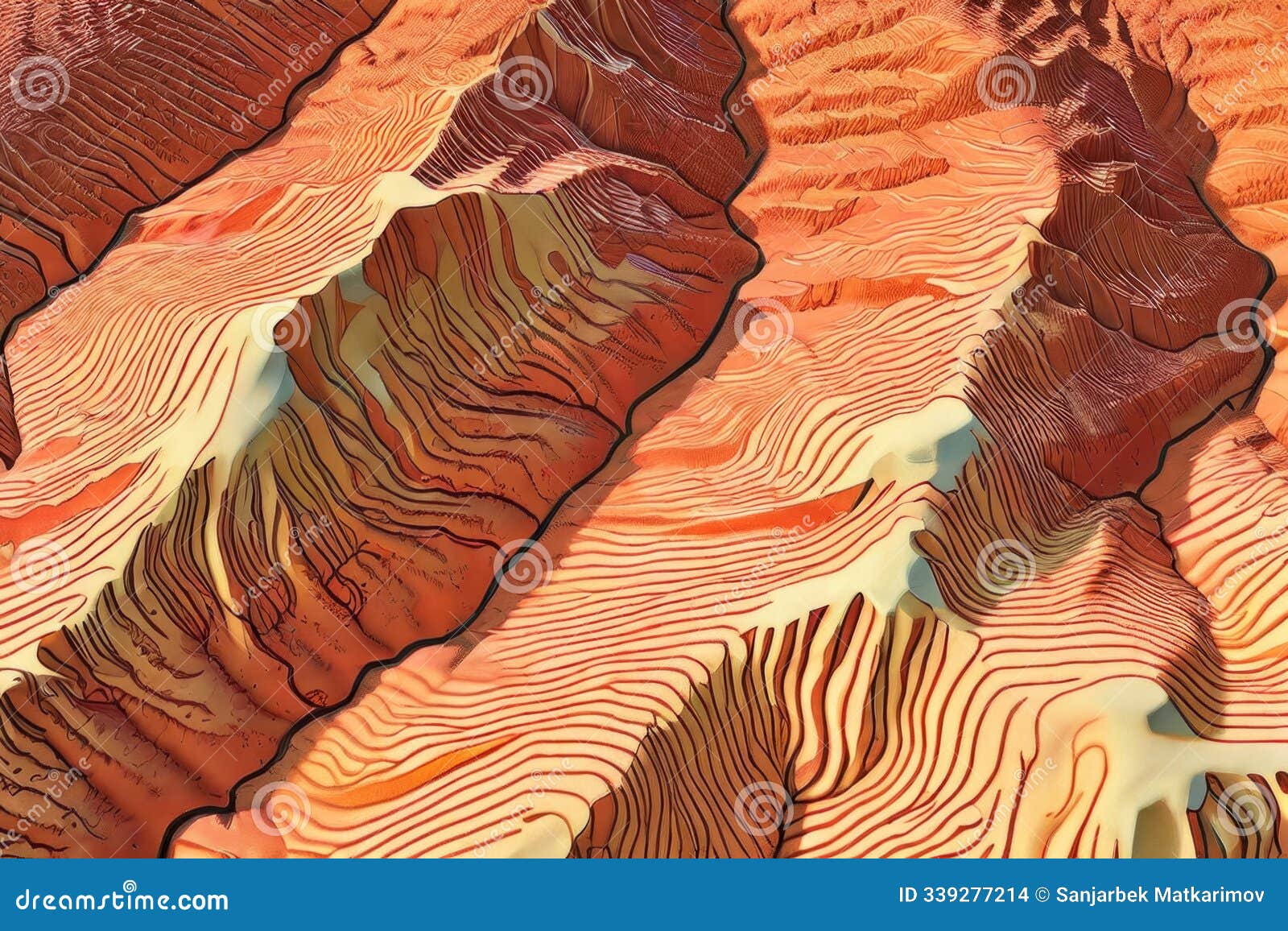 Topographic Lines Contour Lines Representing Elevation Creating Stock ...